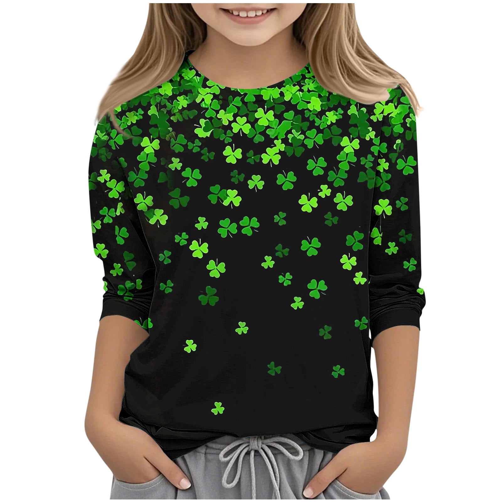 Brondbend Flash Deals Baby Girl Clothes St Patricks Day Clover Prints ...
