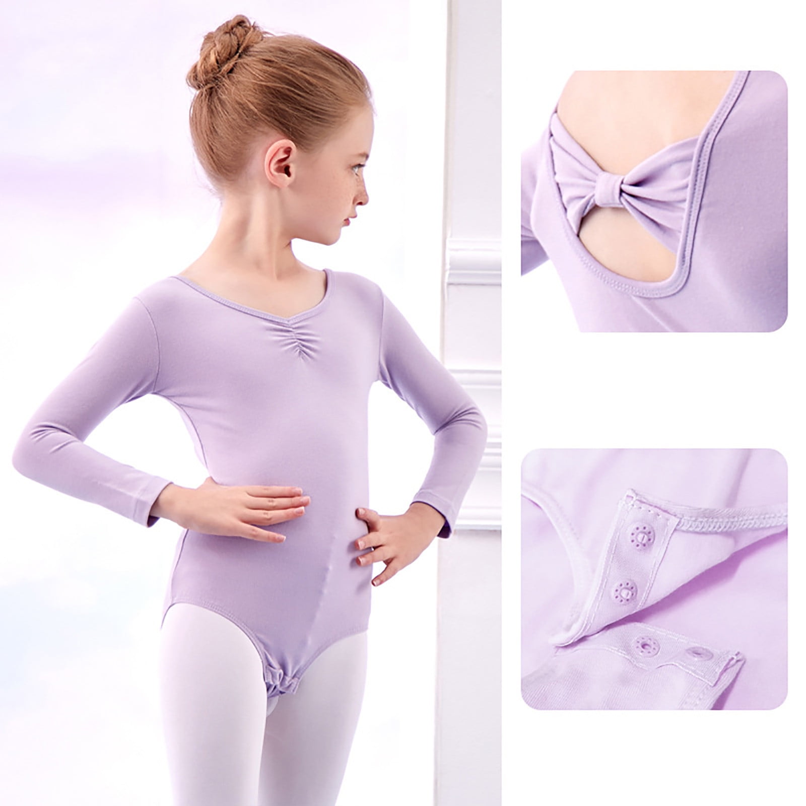 Brondbend Girls Ballet Leotard Long Sleeve Ballet Leotard Girls Cotton ...