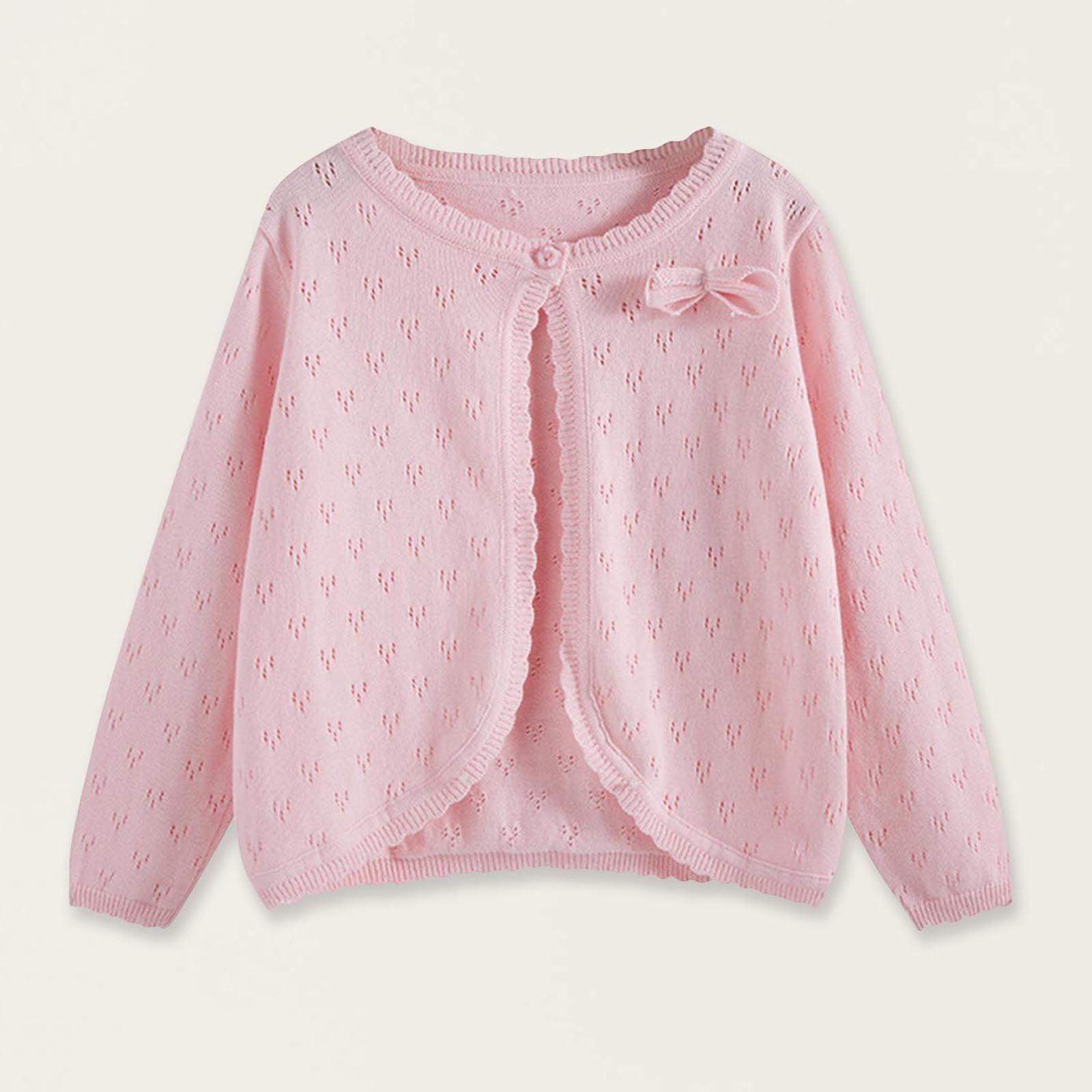 Brondbend Girls Cardigan Sweaters Kids Knit Sweater Crewneck Long ...