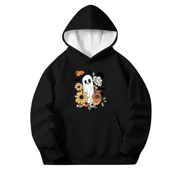Brondbend Halloween Girl Sweatshirt Casual Long Sleeve Hooded Pullover ...