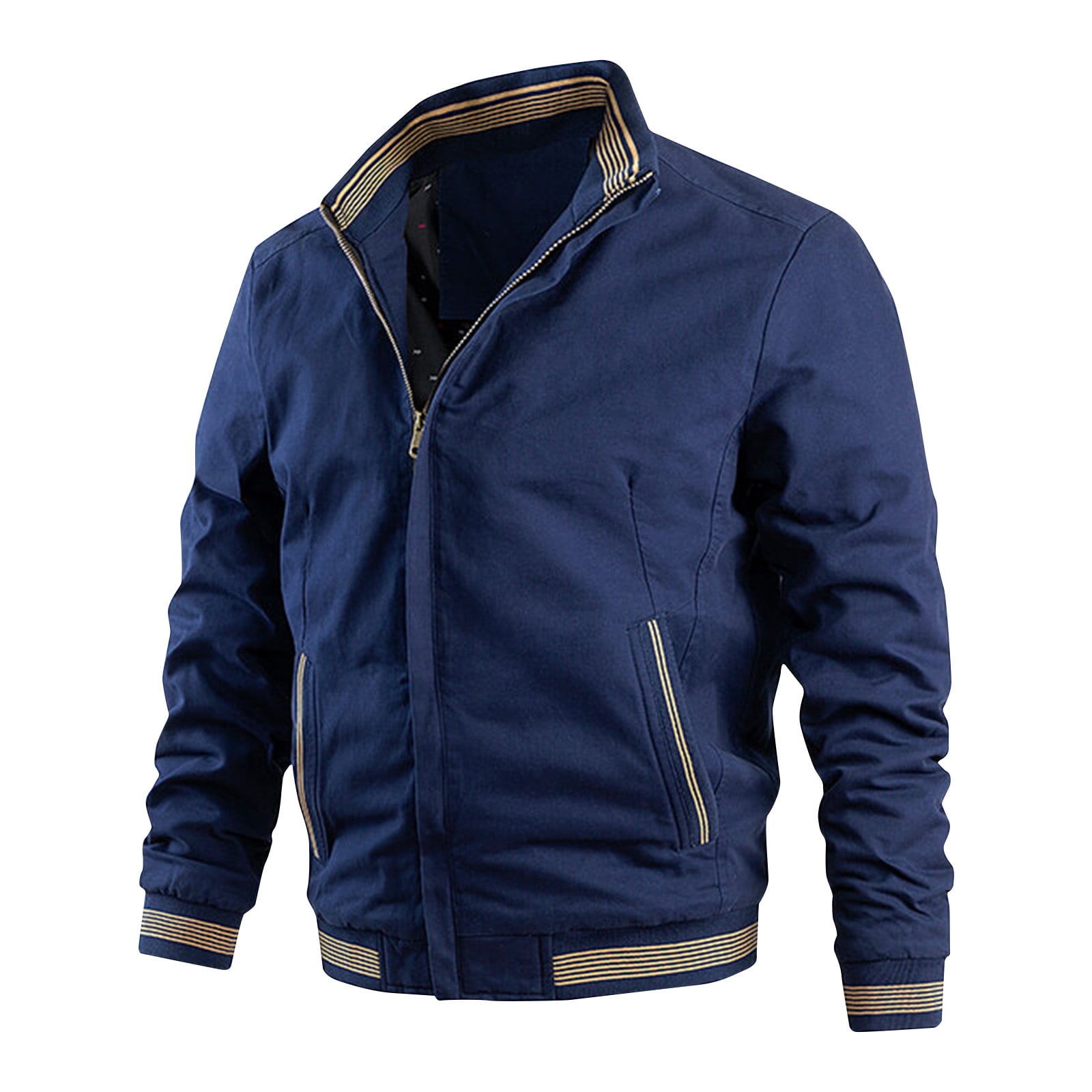 Brondbend Jacket for Men Winter Coats for Men Lapel Long Sleeved Zipper ...