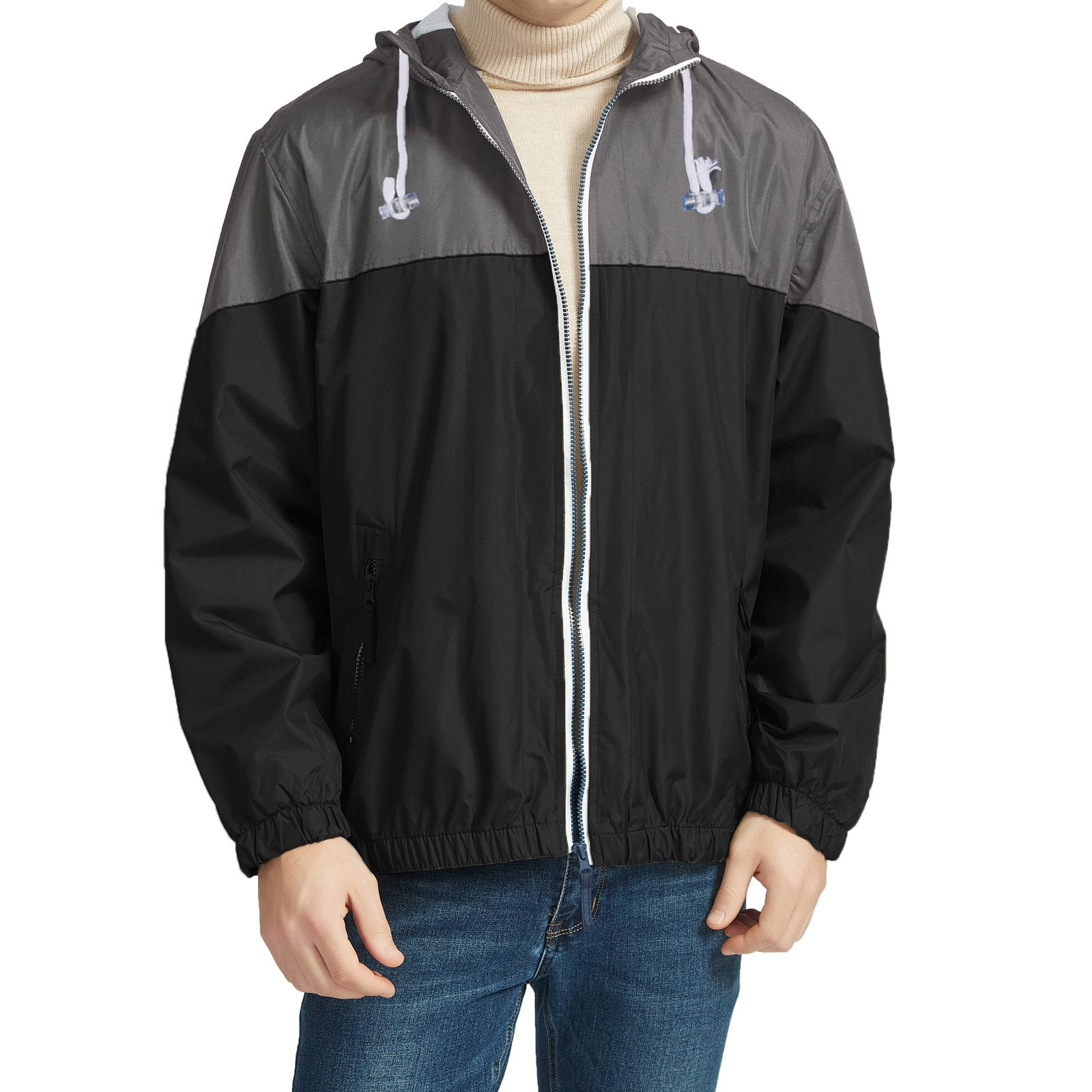 Brondbend Jackets for Men Color Matching Thin Fall Outdoor Windbreaker ...