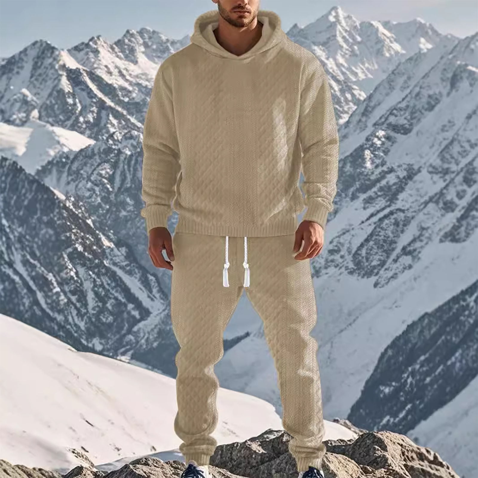 Brondbend Men Track Suits 2 Piece Set Jogging Suits for Men Hooded Long ...