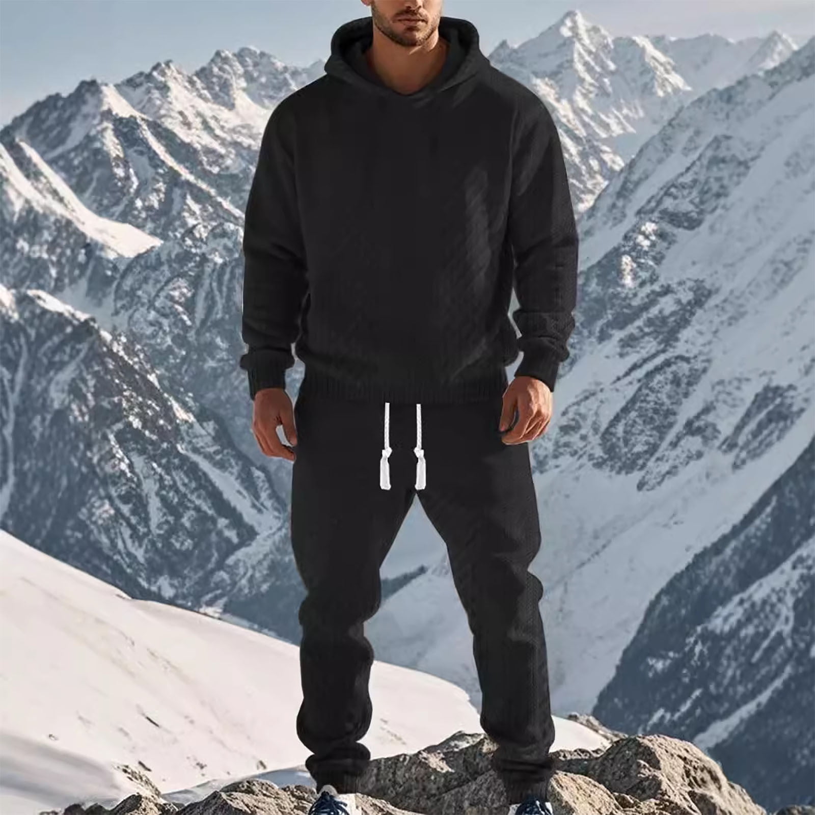 Brondbend Men Track Suits 2 Piece Set Jogging Suits for Men Hooded Long ...