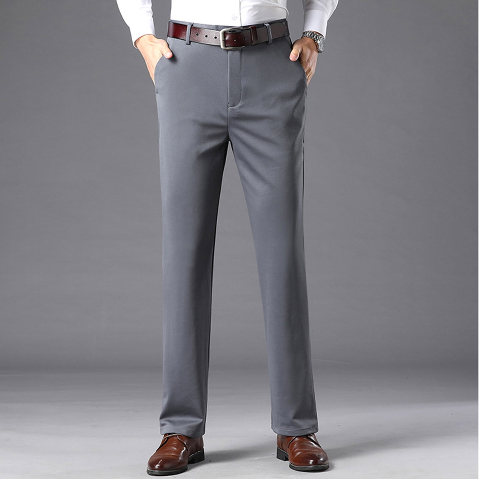 Brondbend Men's Big and Tall Dress Pants Straight Pants for Men Elastic ...