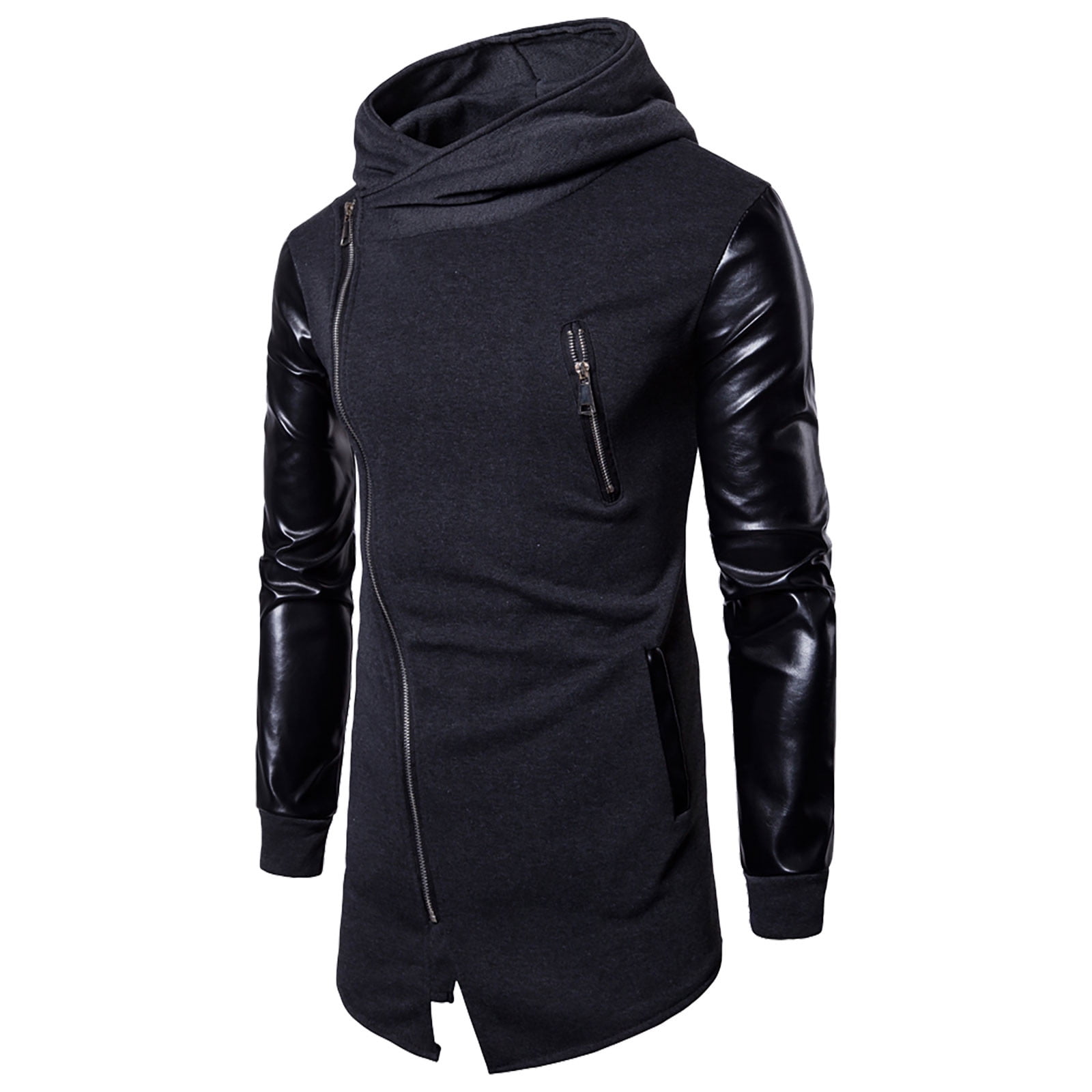 WWV Men's Coats Men's Jackets for Fall Hooded Long Sleeved Zipper ...