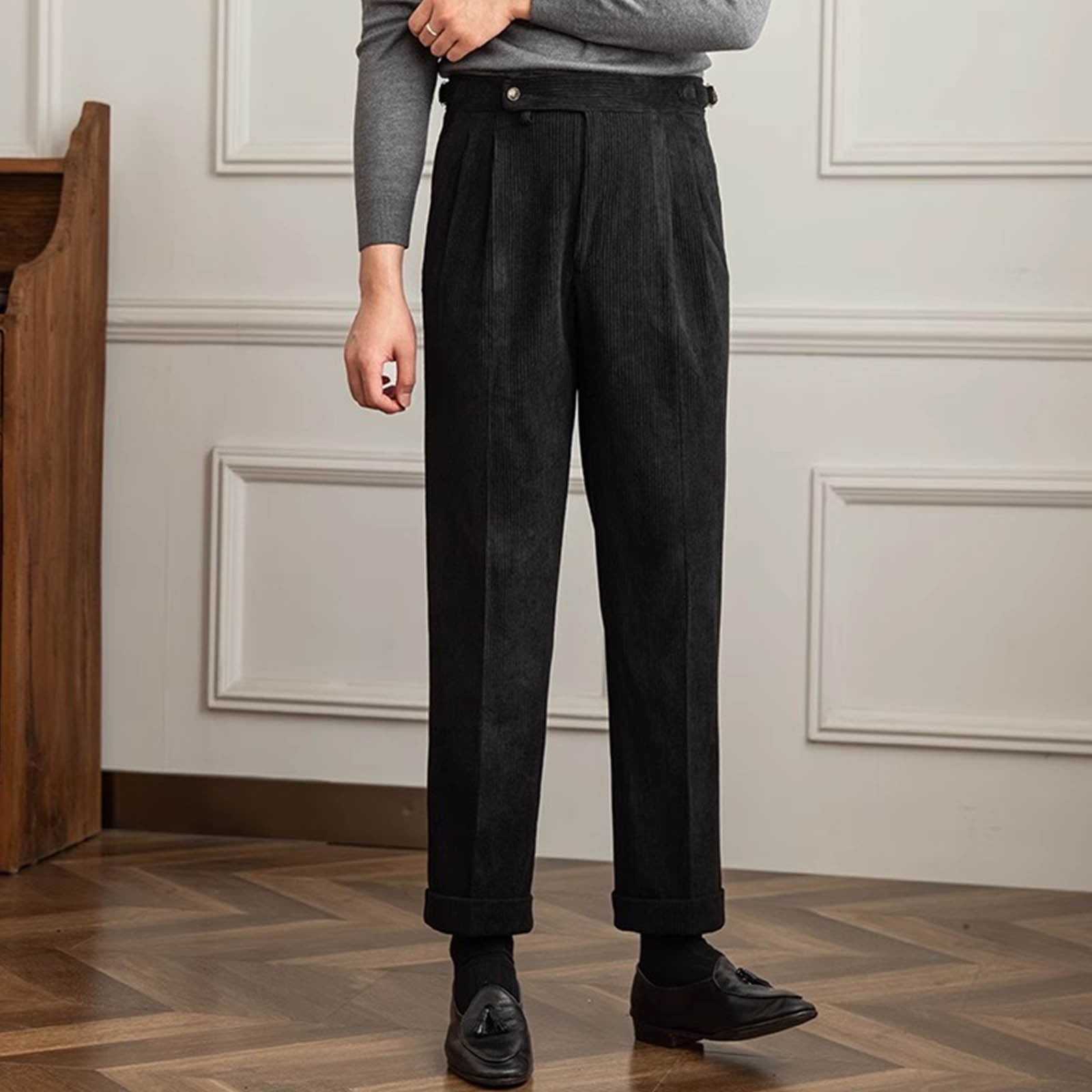 WWV Men’s Dress Pants Mens Straight Leg Pants Expandable High Waist ...