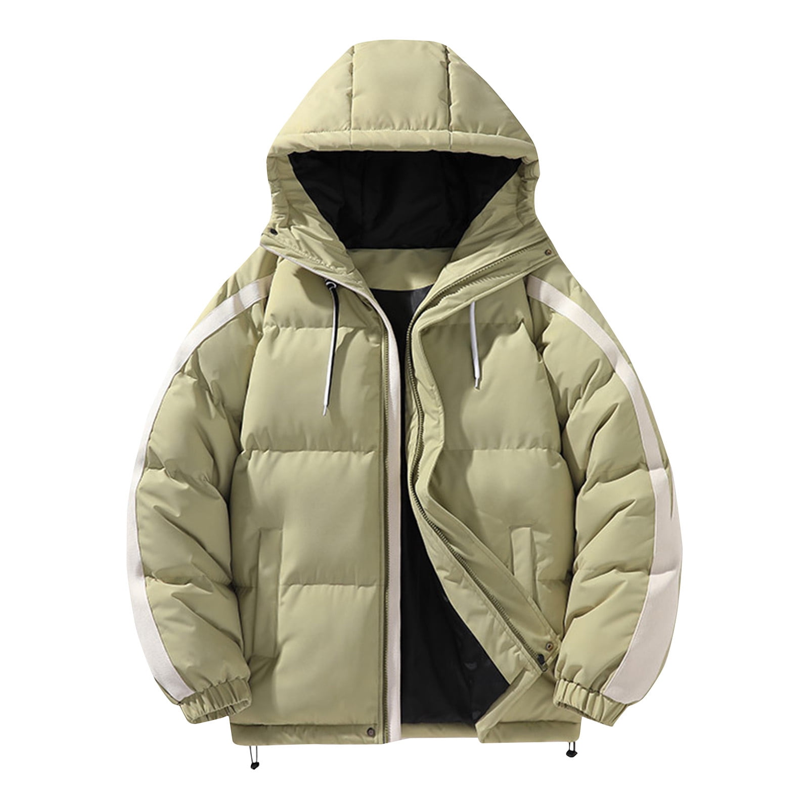 Brondbend Men's Winter Coats Jackets for Men Hooded Long Sleeved Zipper ...