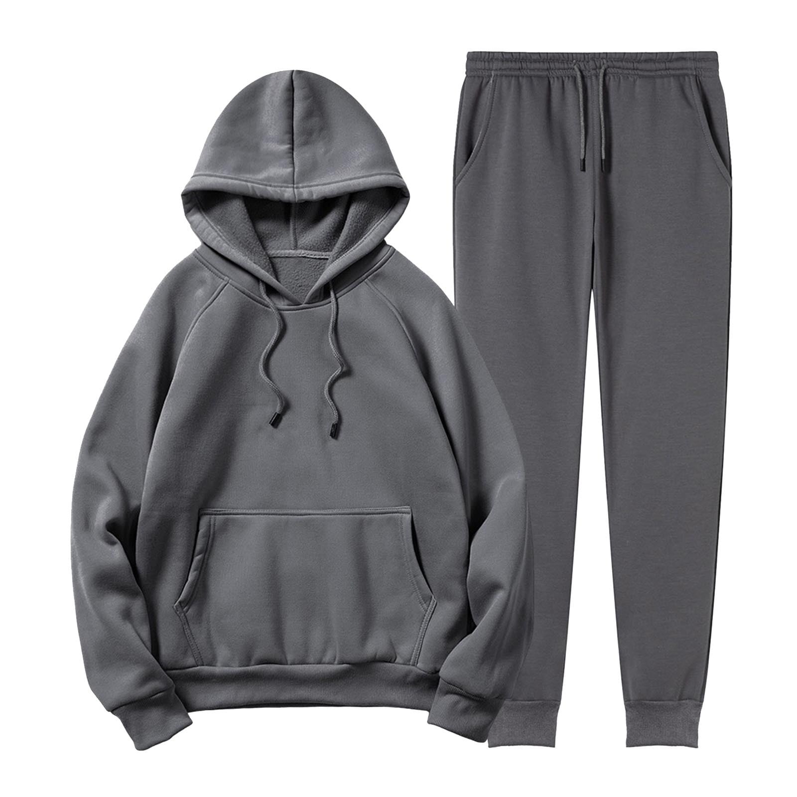 Brondbend Mens 2 Piece Sweatsuits Sets Mens Jogging Suit Hooded Long ...
