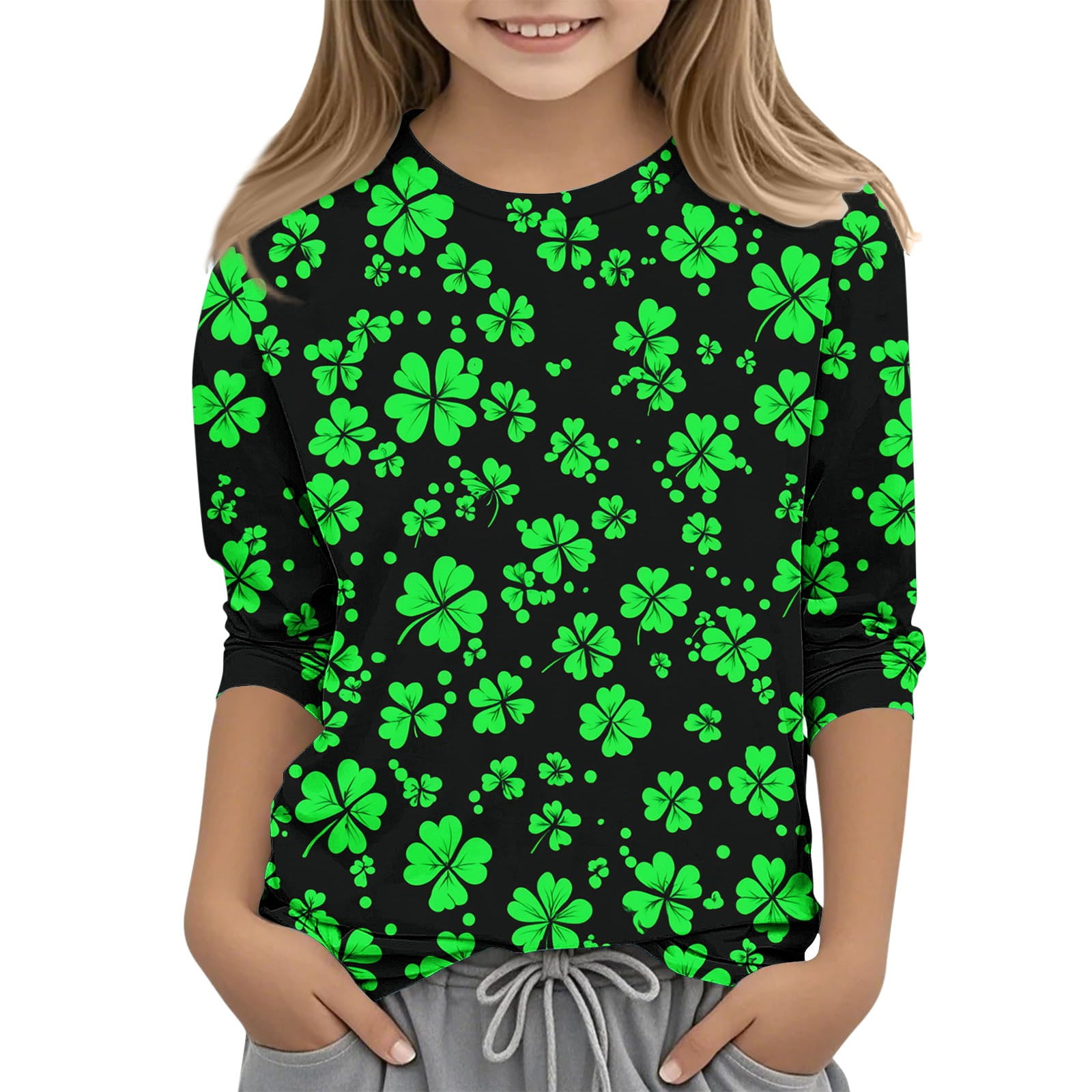 Brondbend My Order Girls Clothes St Patricks Day Clover Prints Round ...
