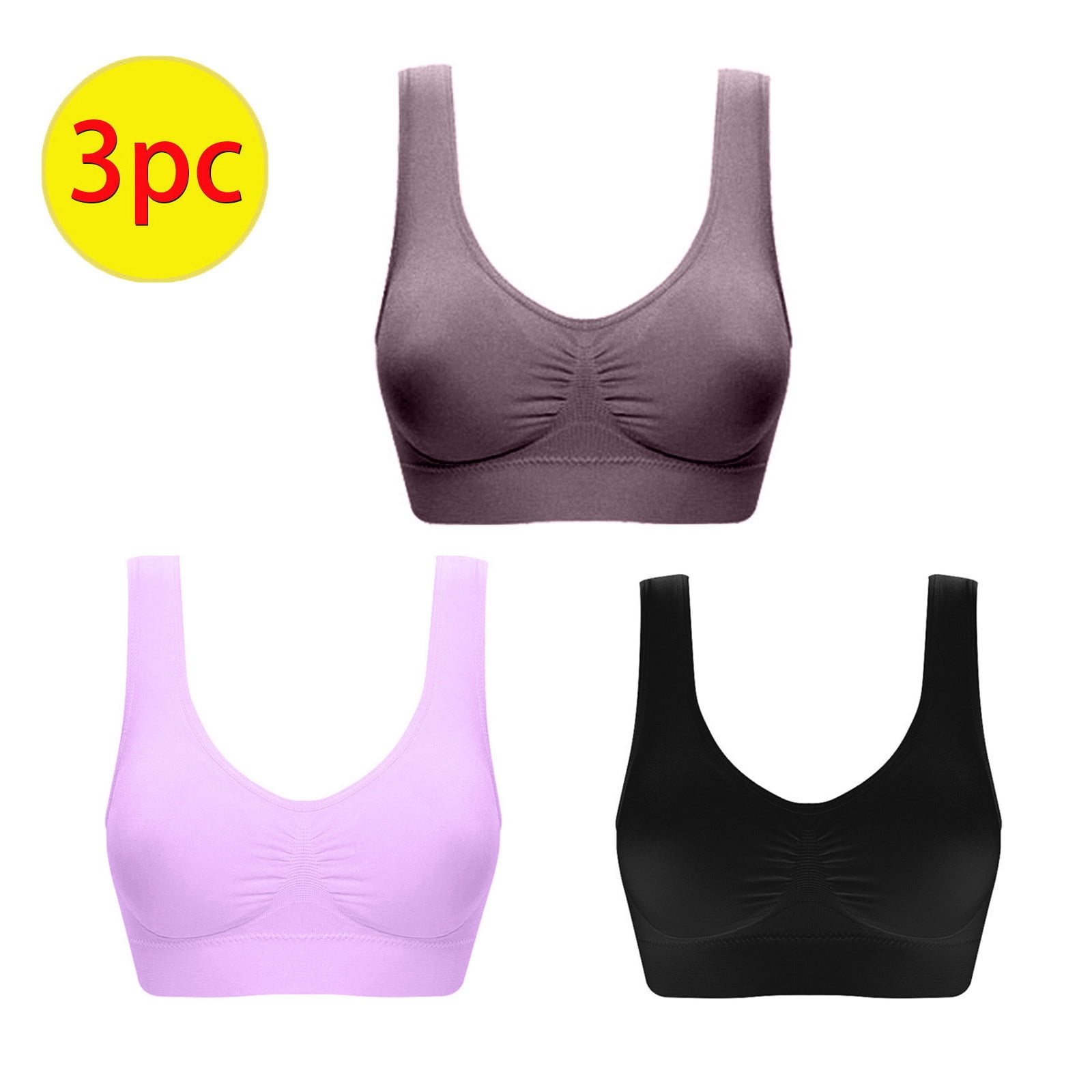 Brondbend Sports Bras for Women Large Bust 3pcs Oversized Push Up ...