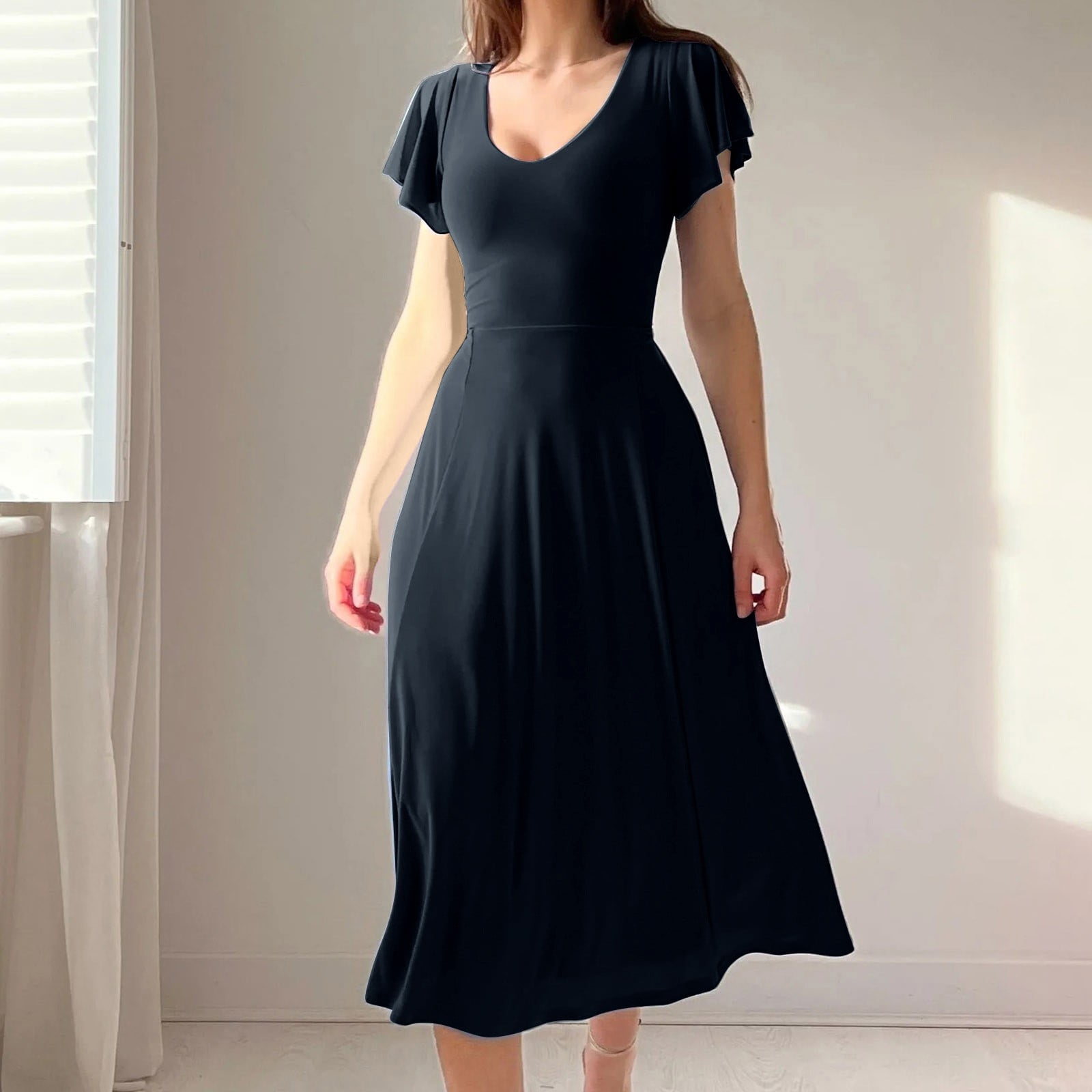 Brondbend Summer Dresses for Women 2025 Short Sleeve Crew Neck Casual ...