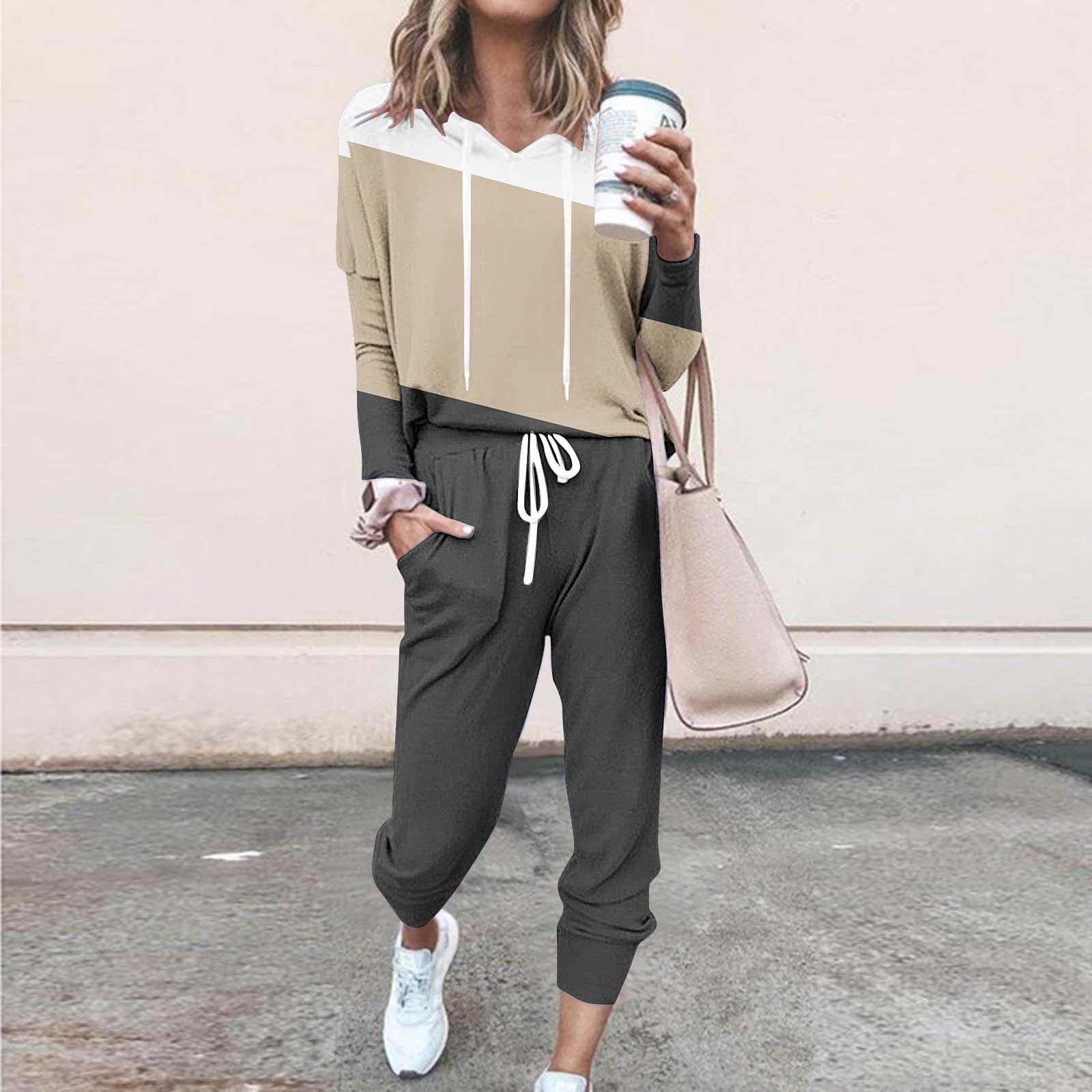 Brondbend Sweat Suits for Womens 2 Piece Tracksuit Women Hooded Long ...