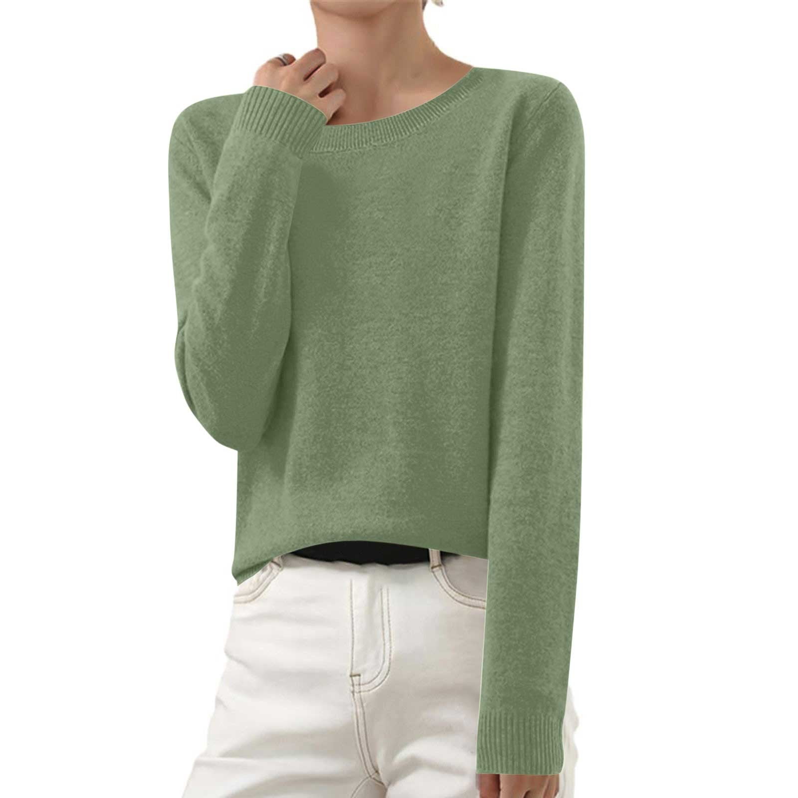 Brondbend Top Sweaters for Women Knitted Sweaters for Women Crewneck ...