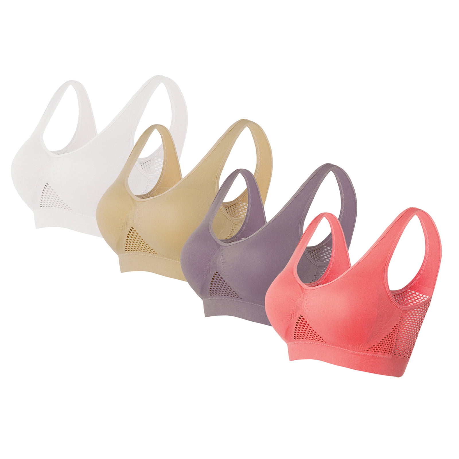 Brondbend Underoutfit Bras for Women 4pcs Seamless Padded Comfortable ...