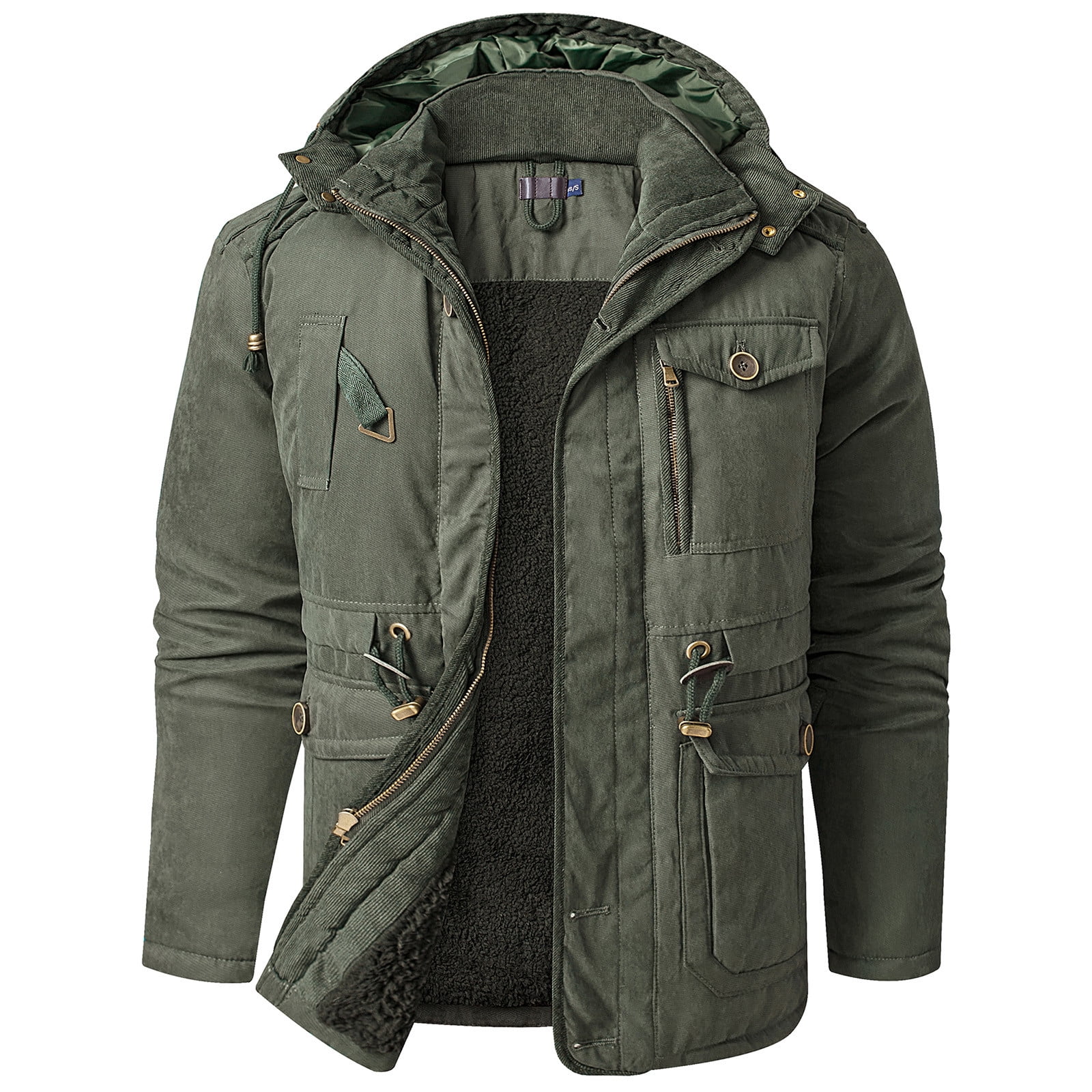 Brondbend Winter Coat for Men Men's Jackets Hooded Long Sleeved Zipper ...