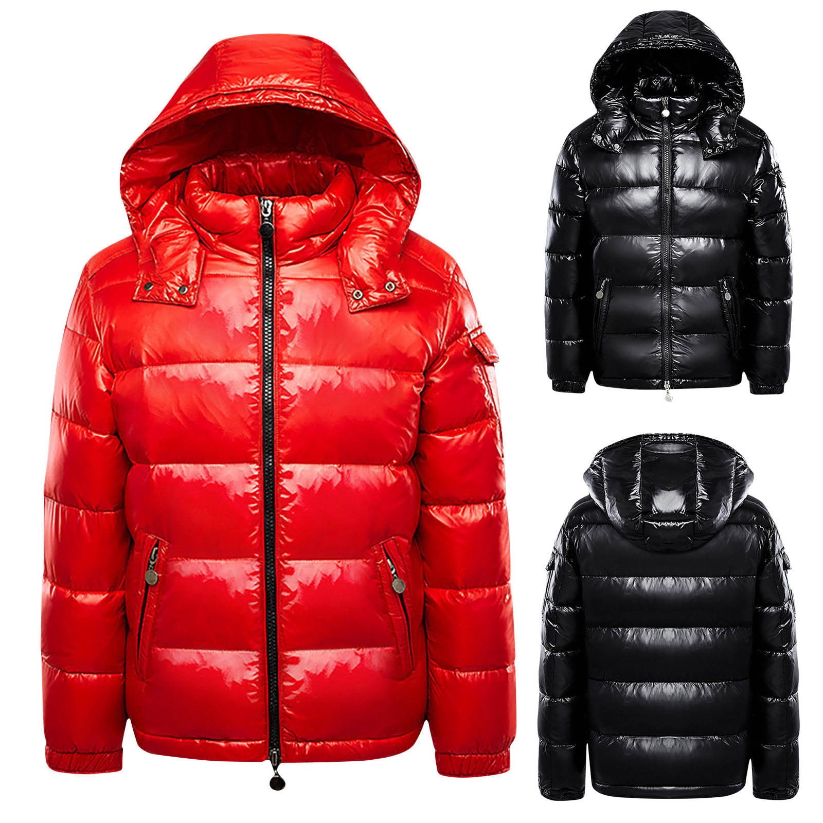 Brondbend Winter Coat for Men Mens Jackets Hooded Long Sleeved Zipper ...