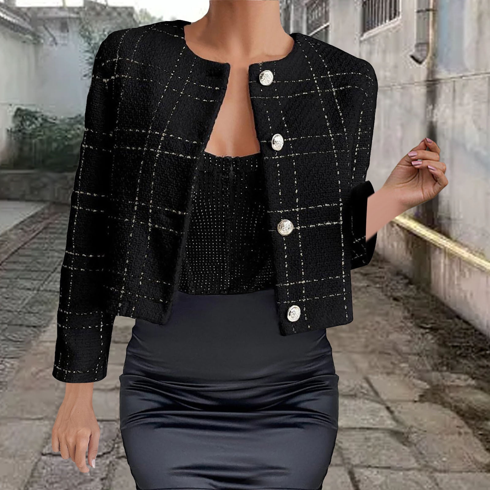 Brondbend Womens Jacket Checkered Jacket for Women Fashion Checkered ...