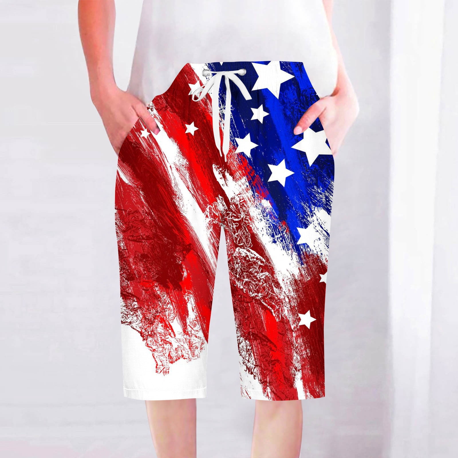 Brondbend Workout Shorts Women Flat Front Half Shorts Drawstring ...