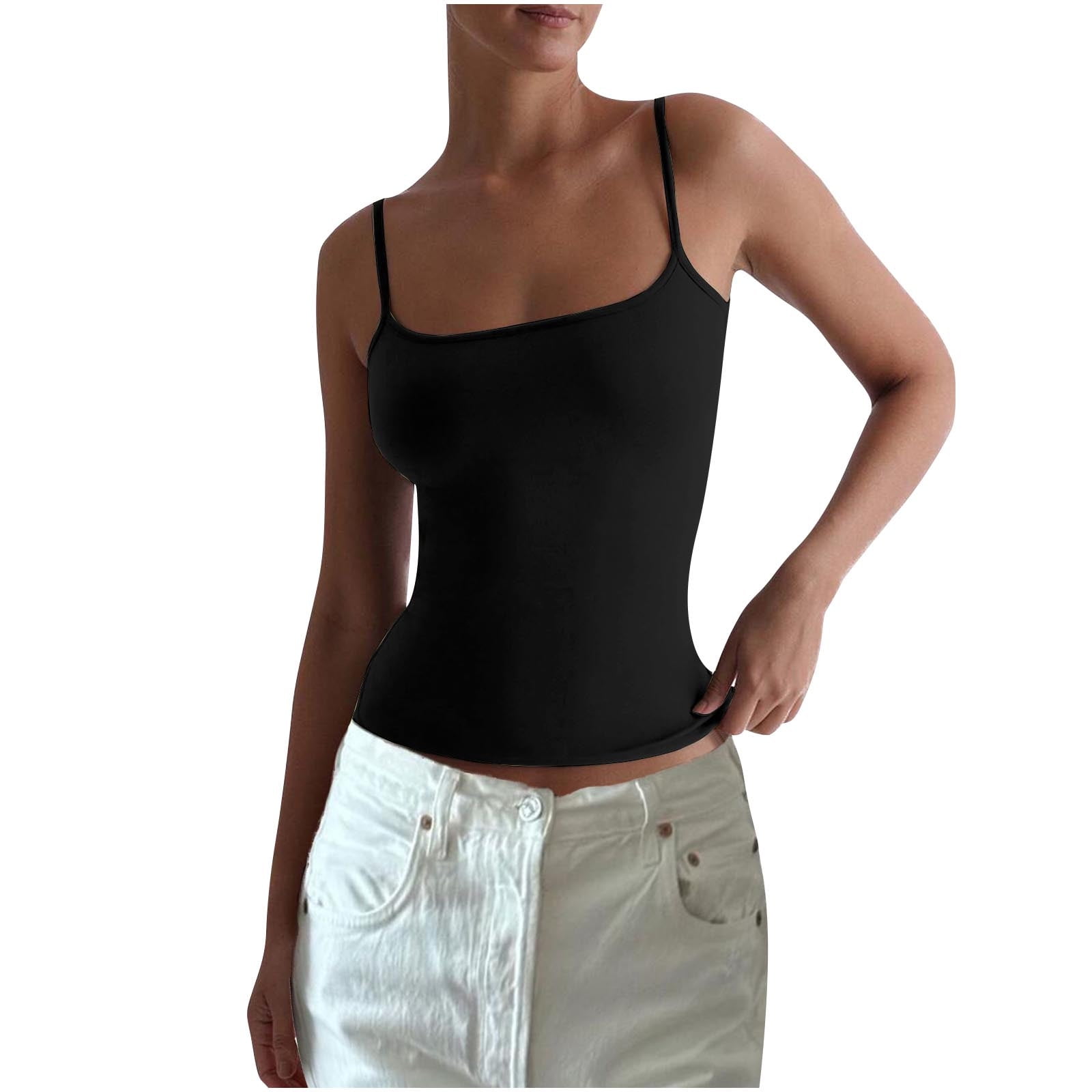 Brondbend Workout Tops for Women Crew Neck Sleeveless Solid Color Loose ...