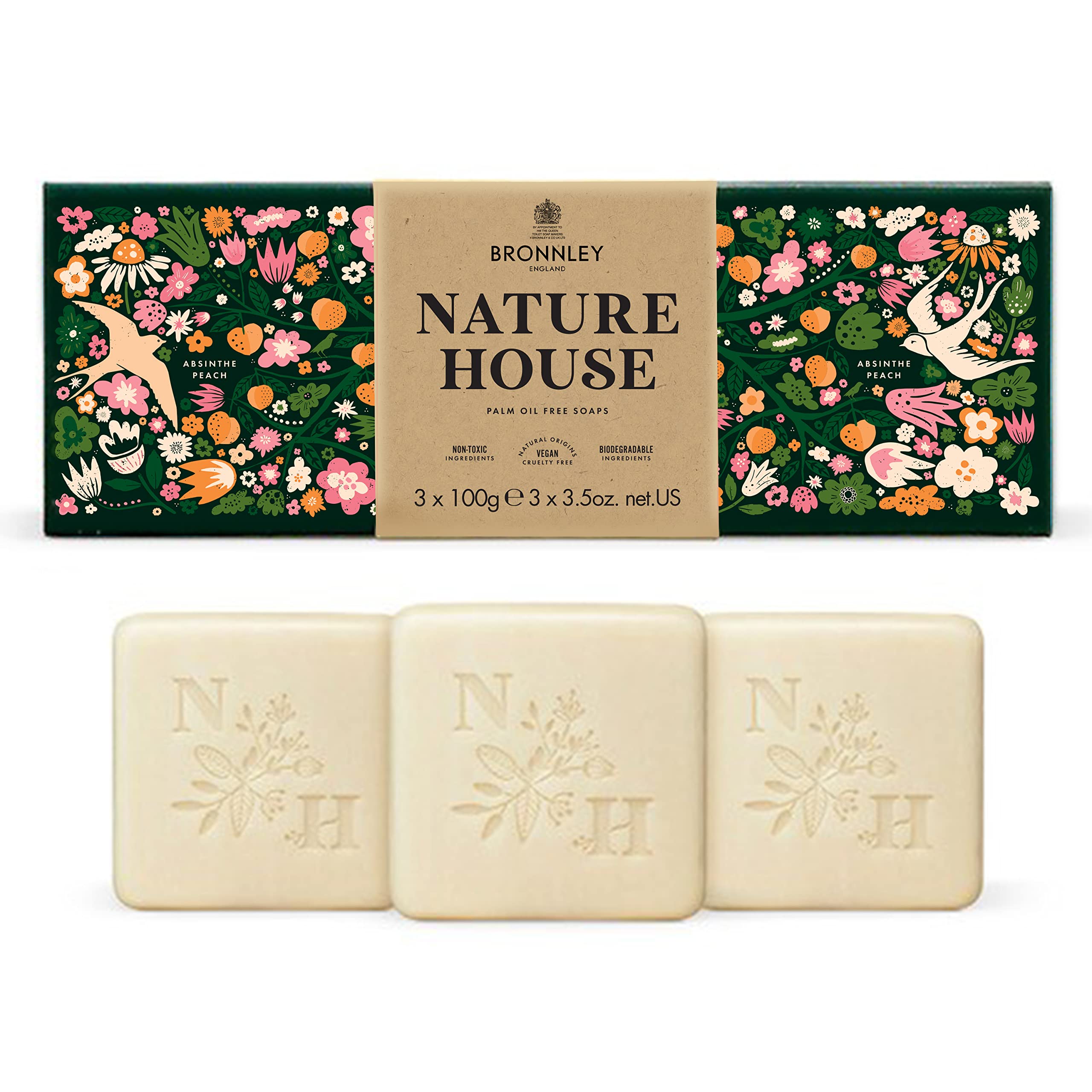 Bronnley England Absinthe Peach BDF6 Bar Soaps, Three Triple Milled ...