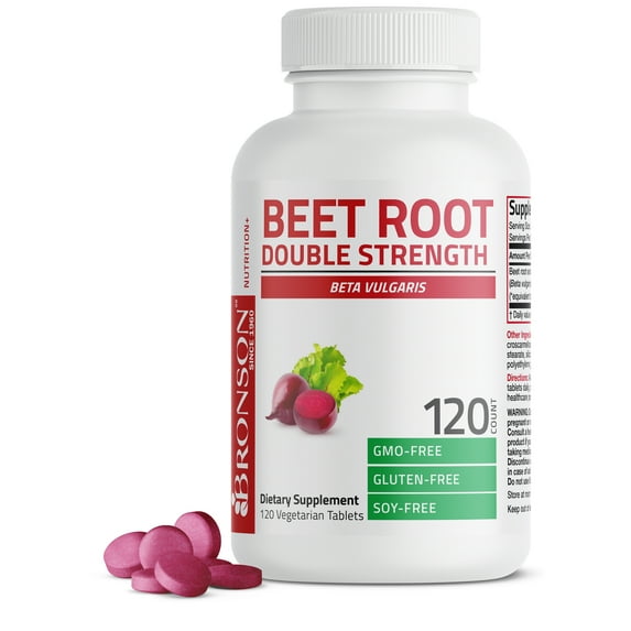 Bronson Beet Root Double Strength, Non-GMO, 120 Vegetarian Tablets ...