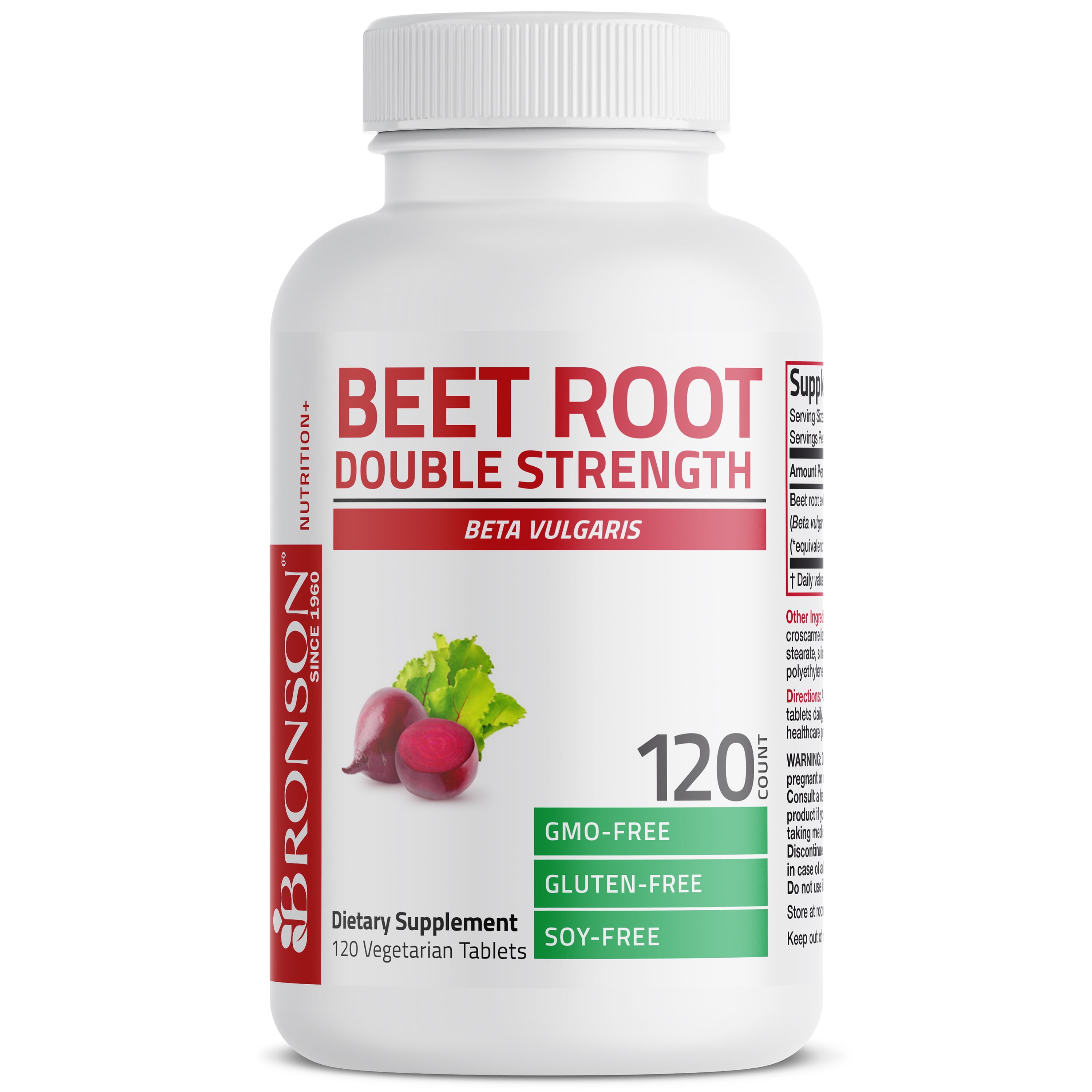 Bronson Beet Root Double Strength, Non-GMO, 120 Vegetarian Tablets ...