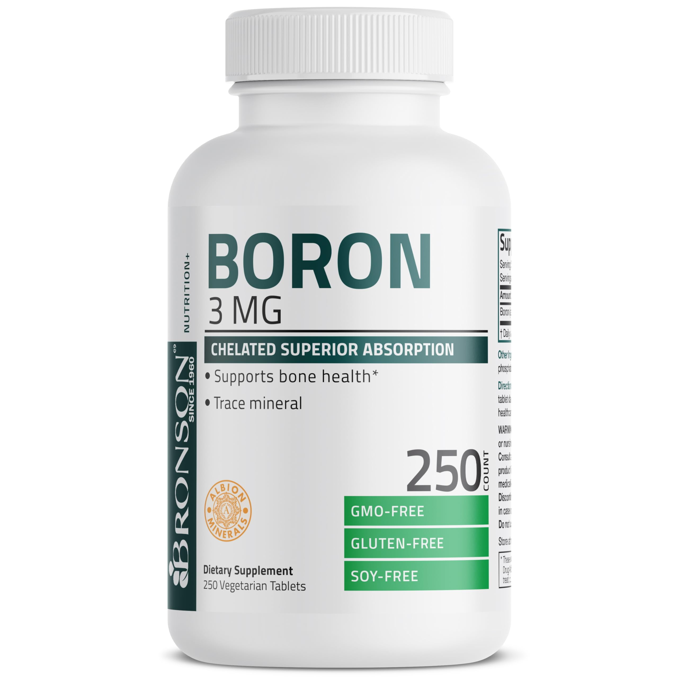 Bronson Boron 3 MG Chelated Superior Absorption Supports Bone Health ...