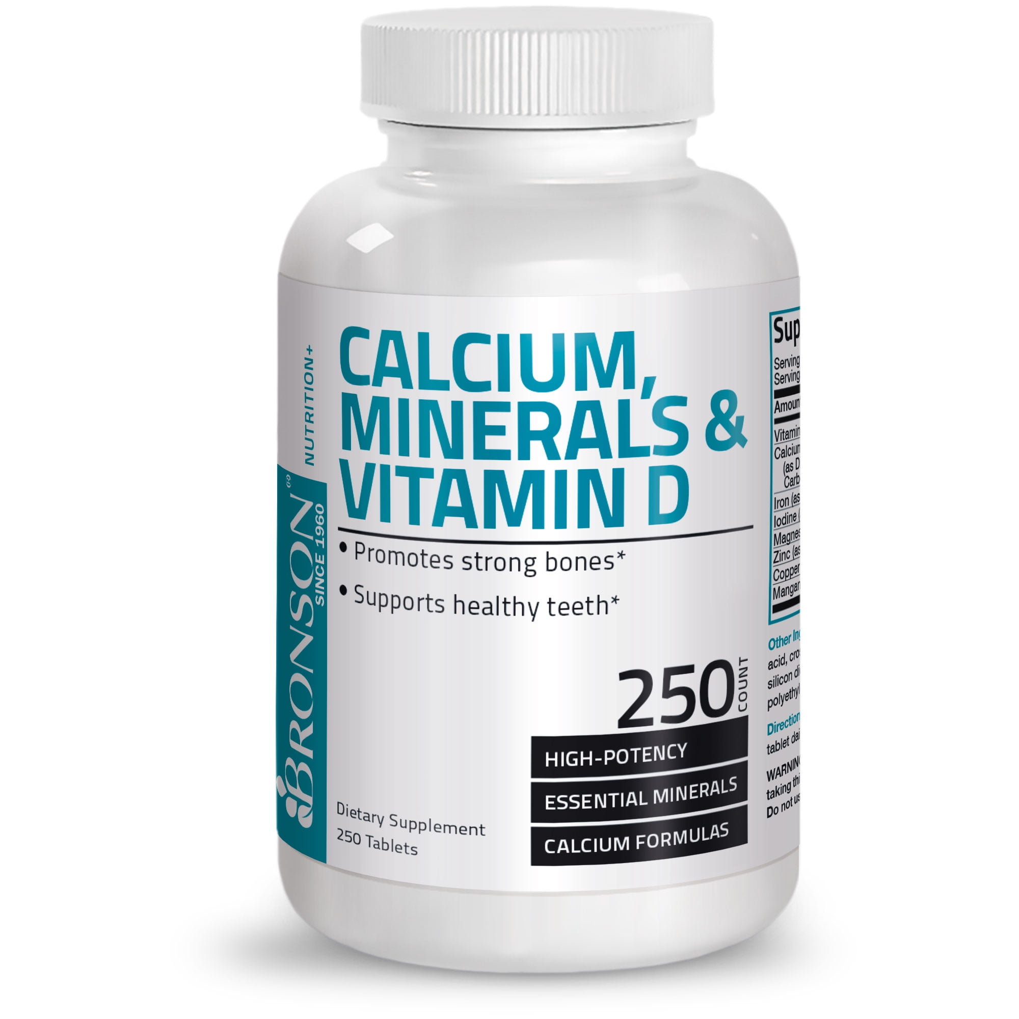 Bronson Calcium, Minerals and Vitamin D, 250 Tablets - Walmart.com