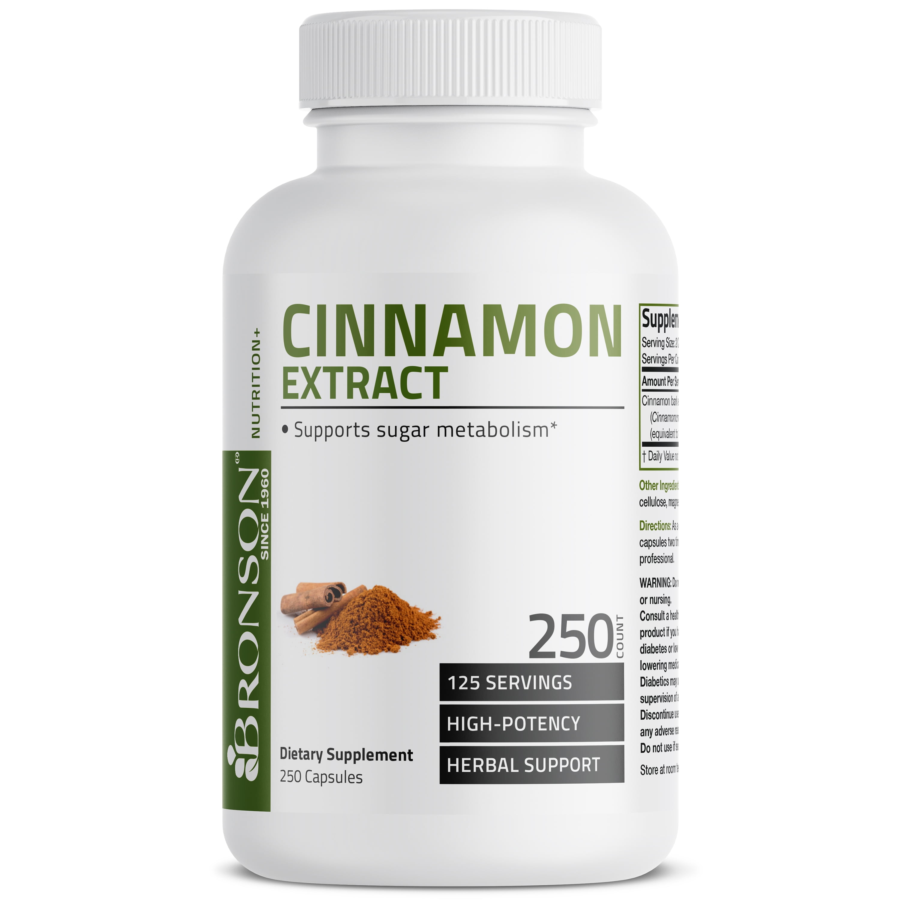Bronson Cinnamon Blood Sugar Support, 250 Capsules, Supports Healthy ...