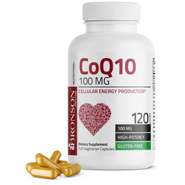 Bronson CoQ10 100 MG High Potency Cellular Energy Production, 120 Vegetarian Capsules - Walmart.com