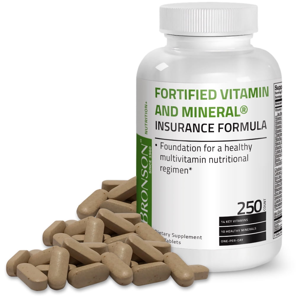 Bronson Fortified Vitamin and Mineral Insurance Formula, 250 Tablets ...