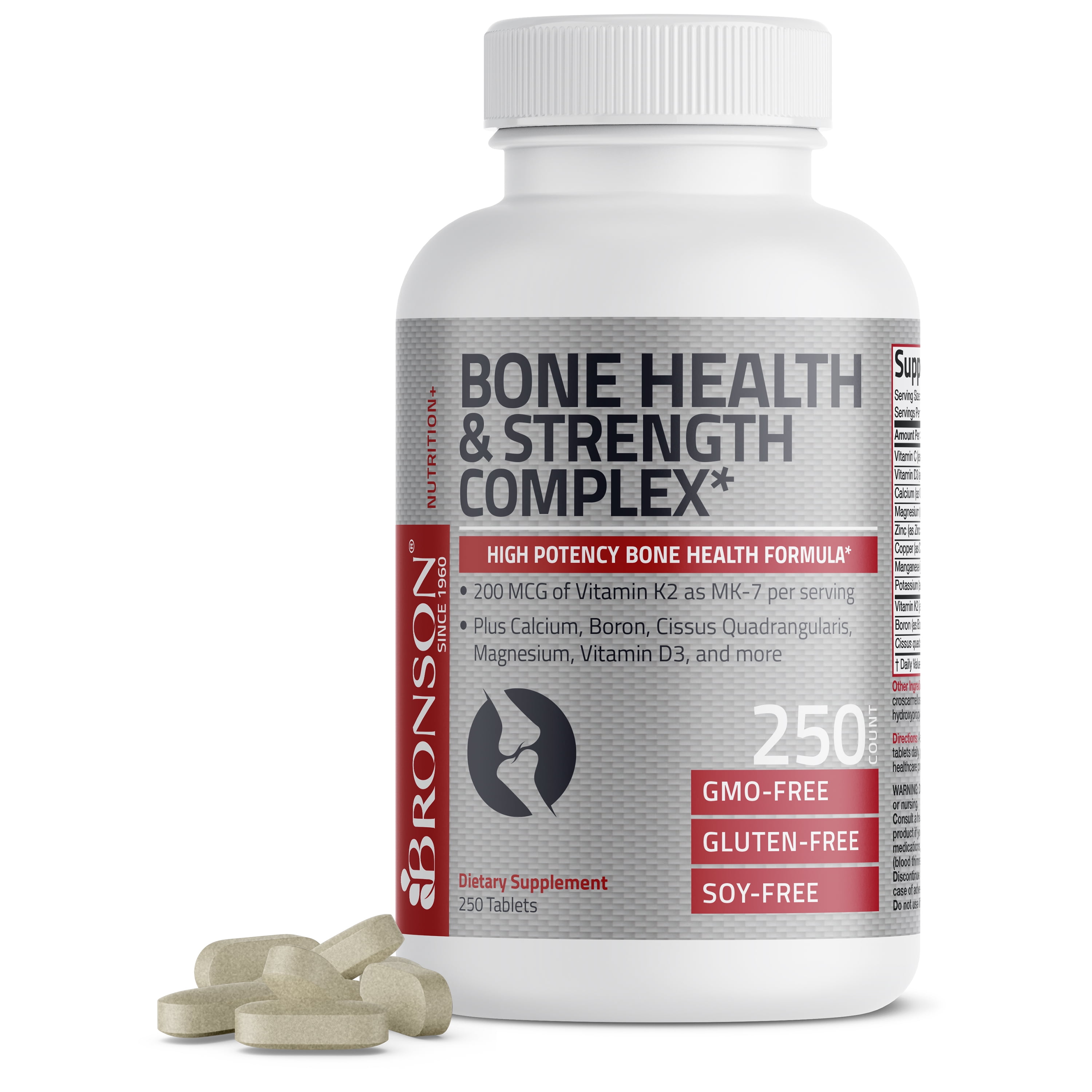 Bronson High Potency Bone Health & Strength Complex Formula 200 MCG of ...