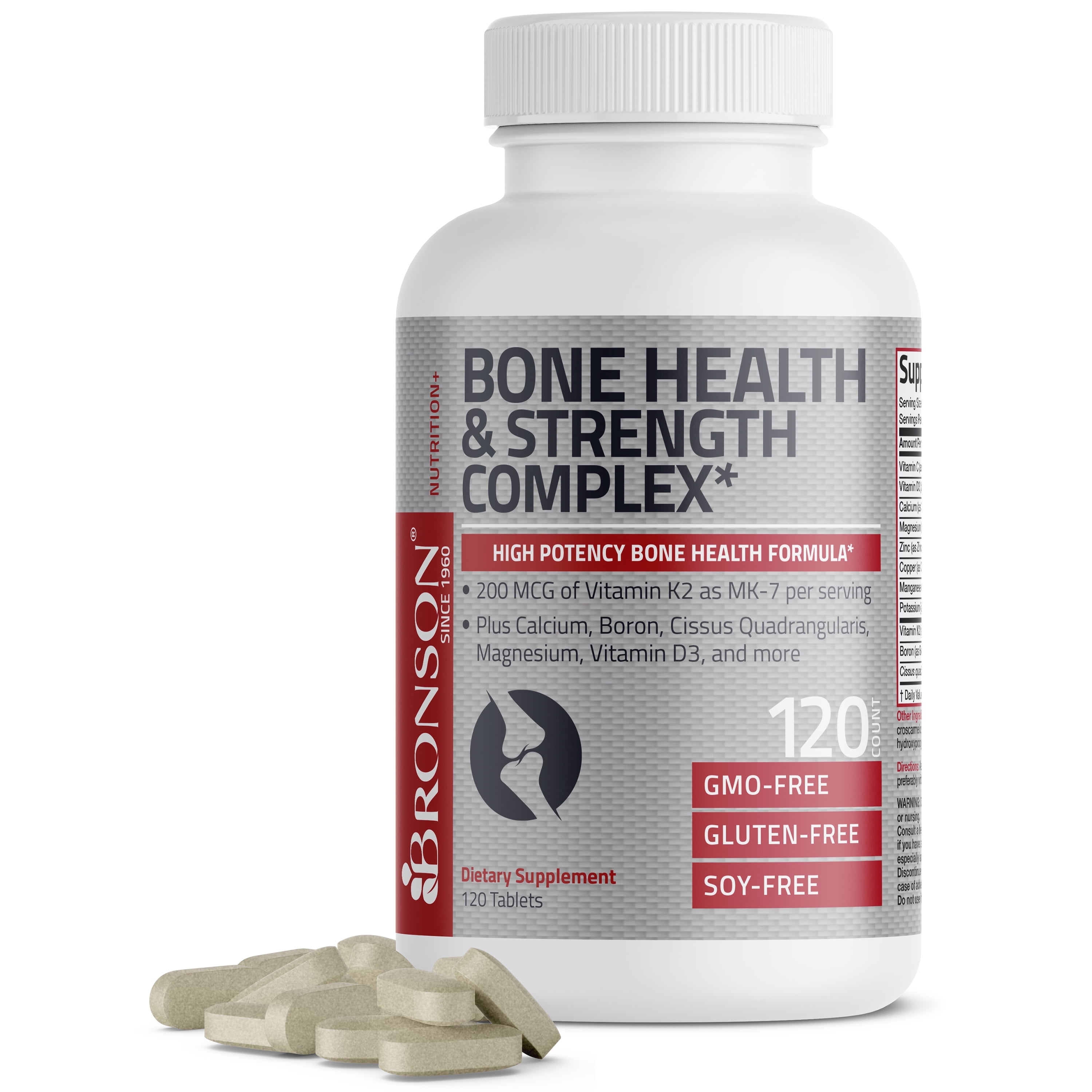 Bronson High Potency Bone Health & Strength Complex Formula 200 MCG of ...