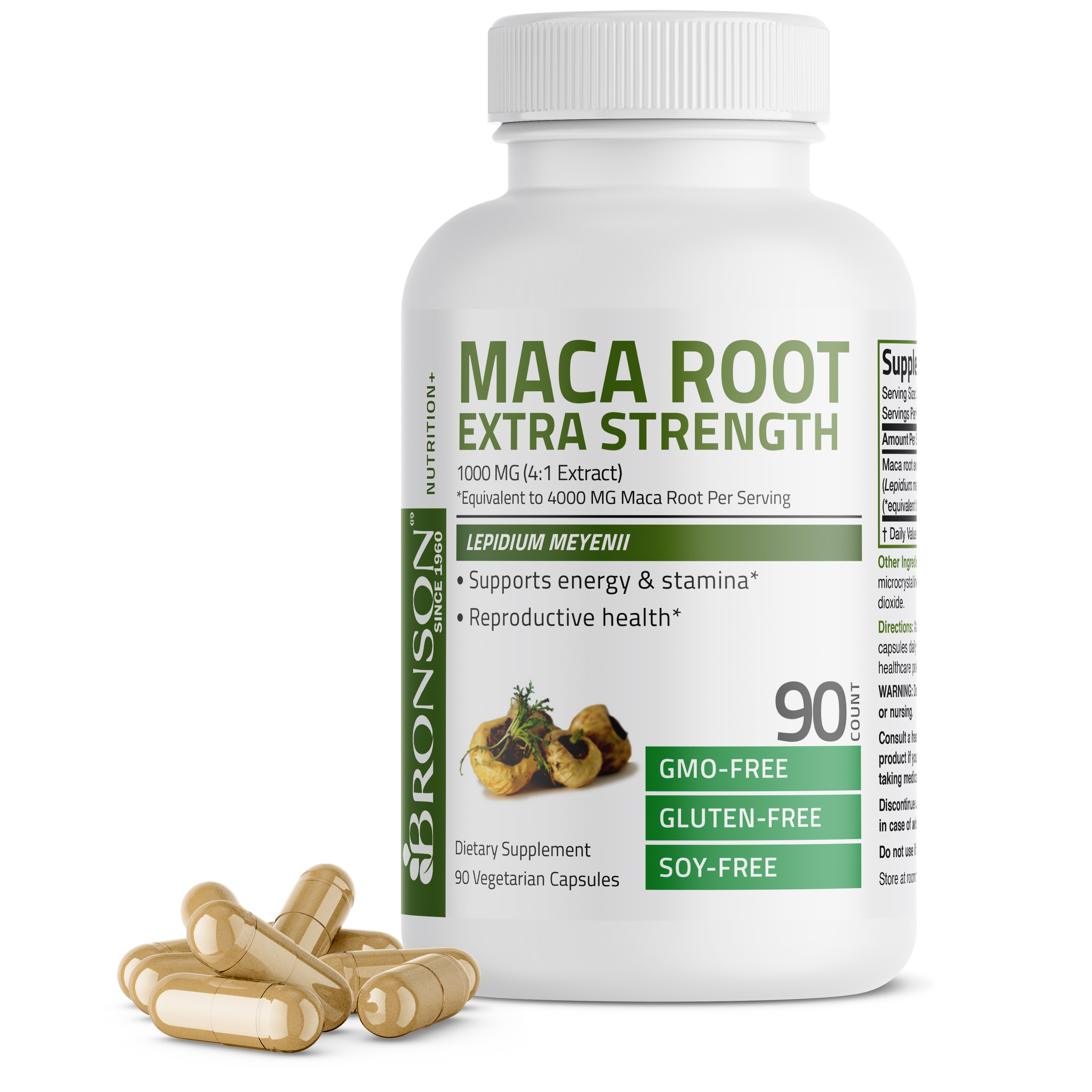 Bronson Maca Root Extra Strength 4000 MG per Serving, Lepidium Meyenii ...