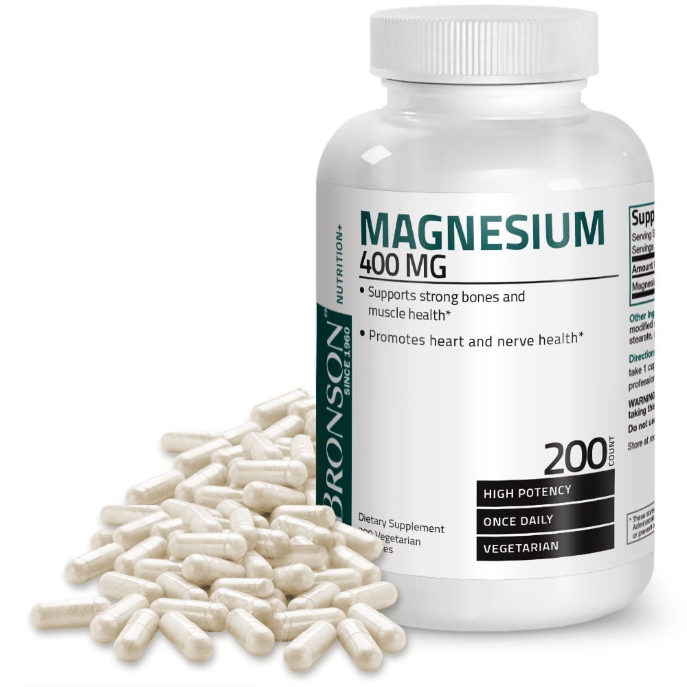 Bronson Heart Health Magnesium Supplement, 400mg, Easy Swallow ...