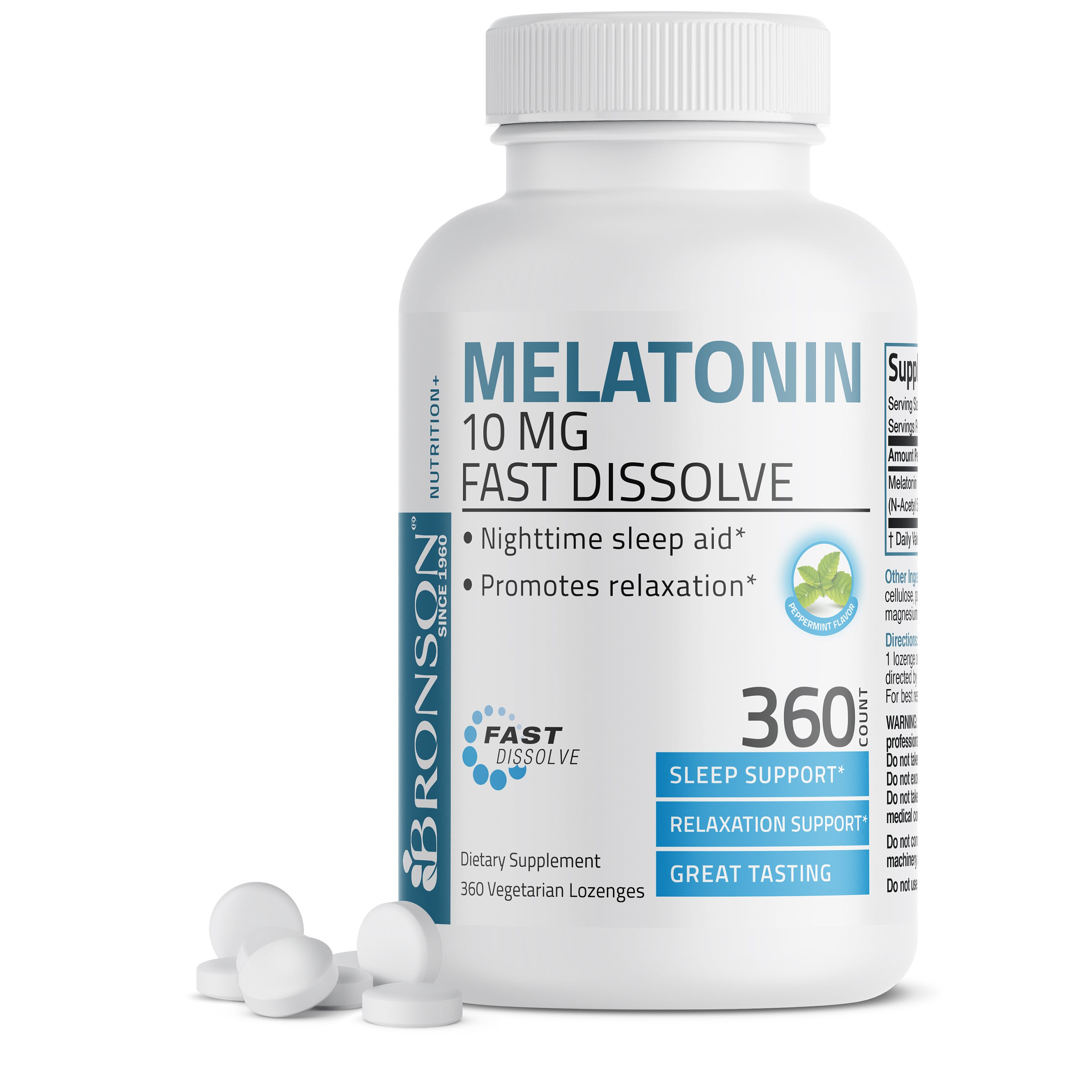 Bronson Melatonin 10mg Fast Dissolve Tablets - Sleep Aid - Fall Asleep ...