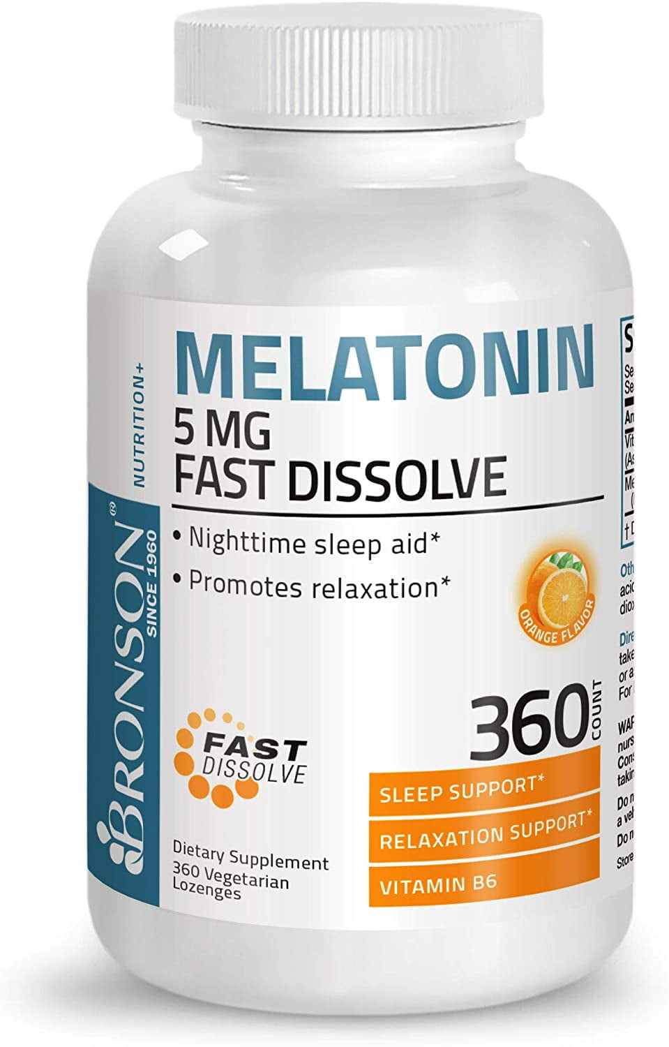 Bronson Melatonin 5mg Fast Acting Tablets with Vitamin B6 - Night Time ...