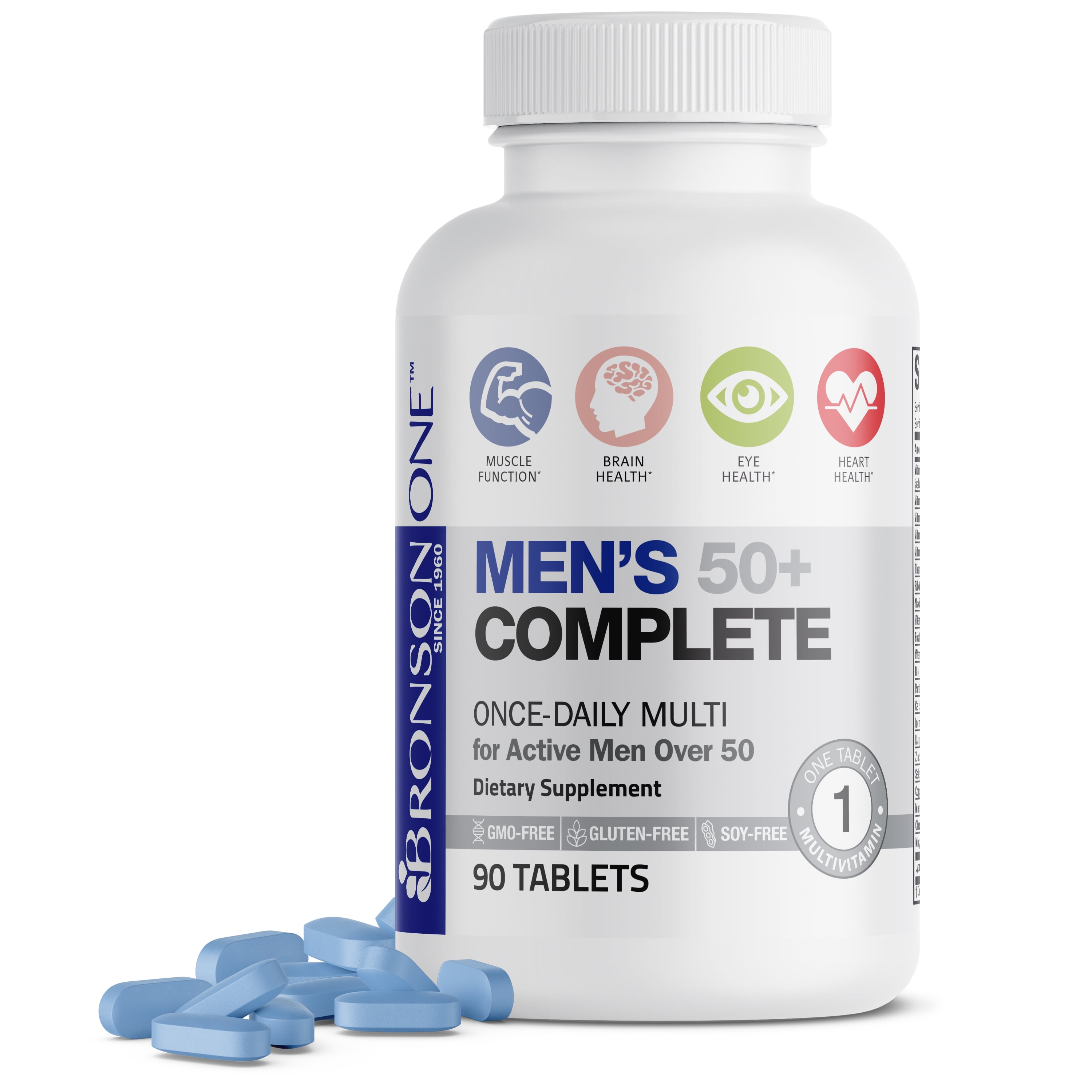 Bronson, Men's Multivitamin, 50+ Complete, 90 Tablets - Walmart.com