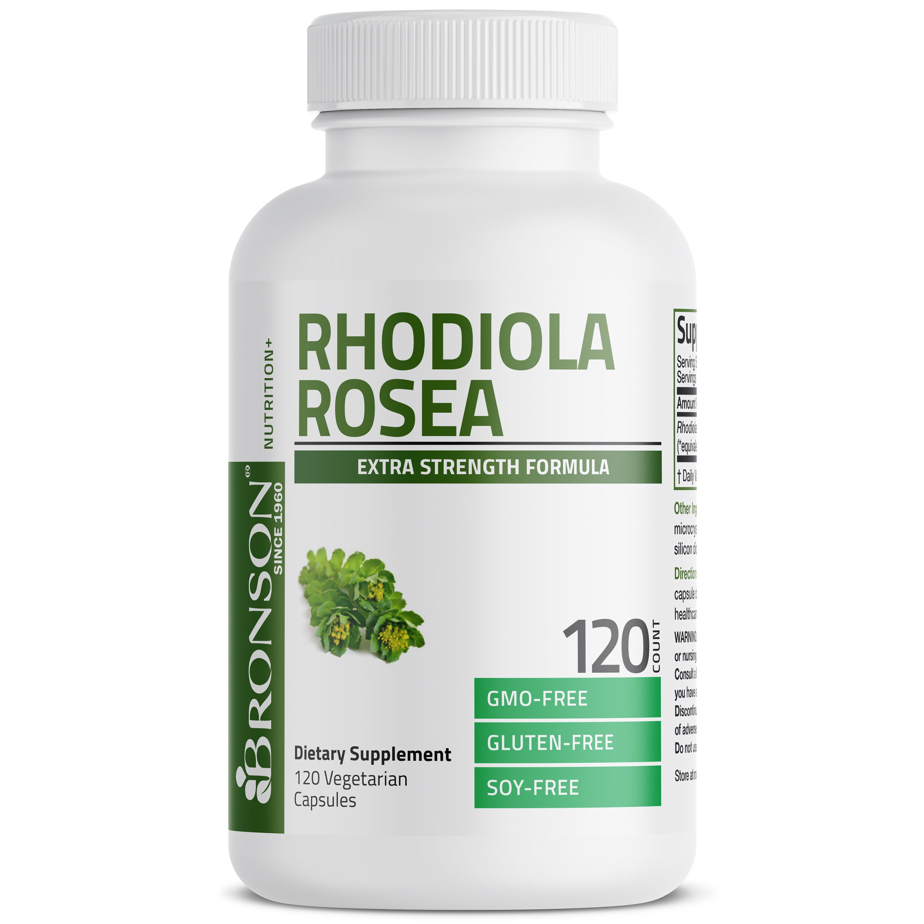 Bronson Rhodiola Rosea 1000 mg - Adaptogenic Herb - Brain, Stress ...