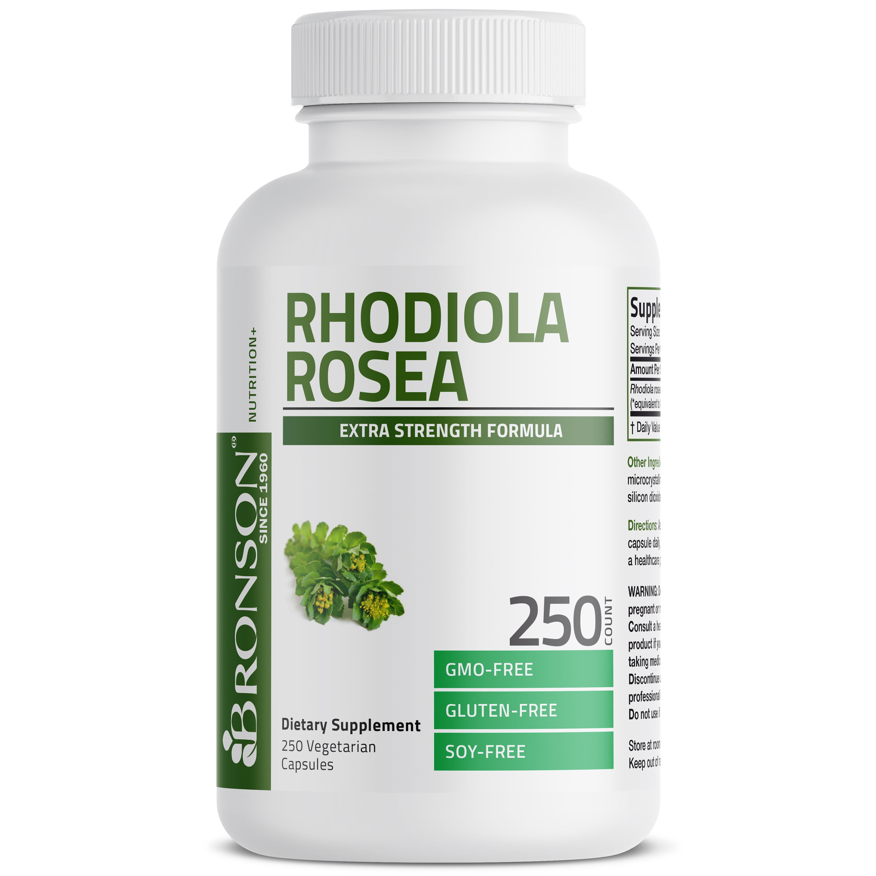 Bronson Rhodiola Rosea 1000mg, Mood Boost, Energy Support, Non-GMO, 250 ...
