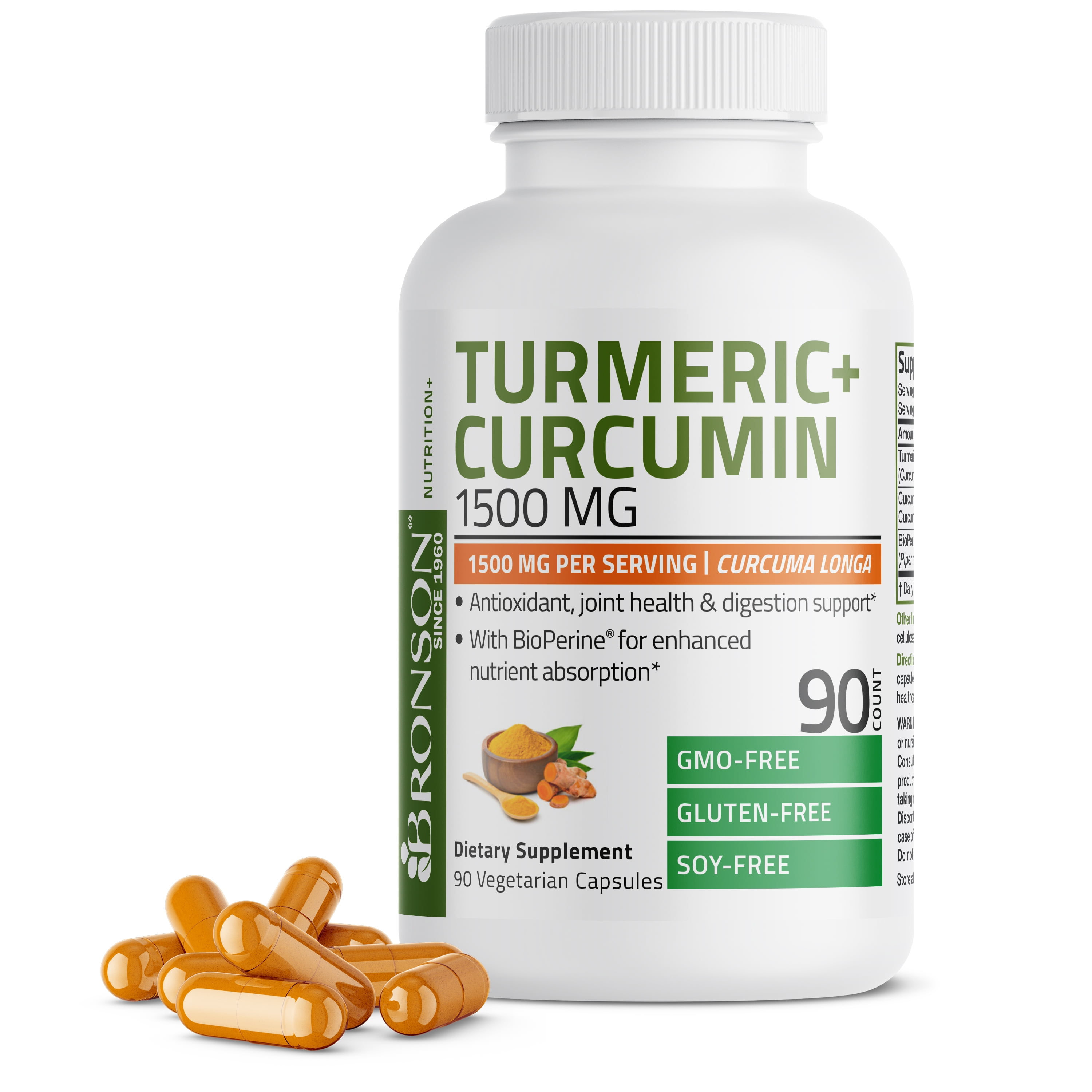 Bronson Turmeric Curcumin 1500 MG per Serving Antioxidant, Joint ...