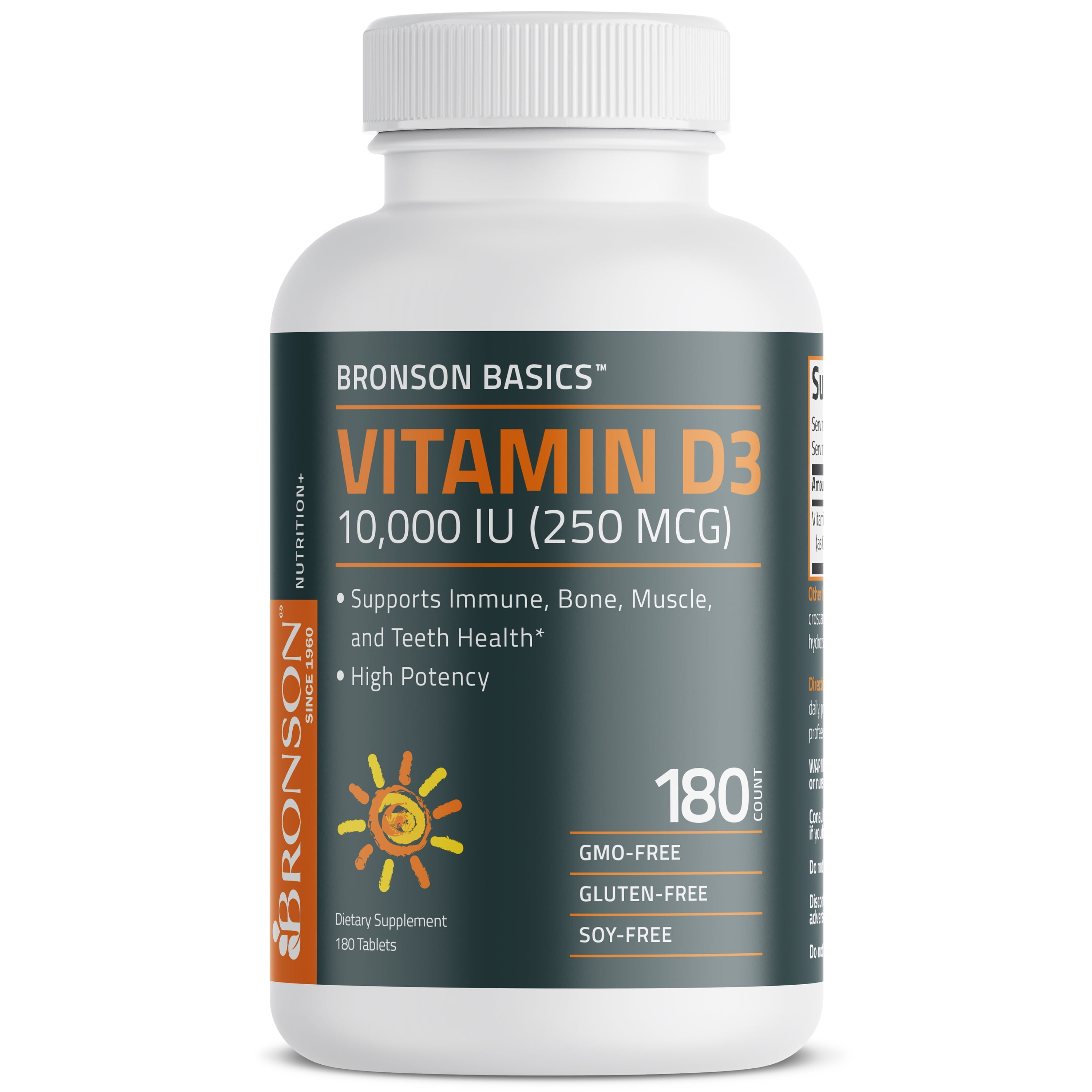 Bronson Vitamin D3 10,000 IU (250 MCG) Supports Immune, Bone, Muscle ...