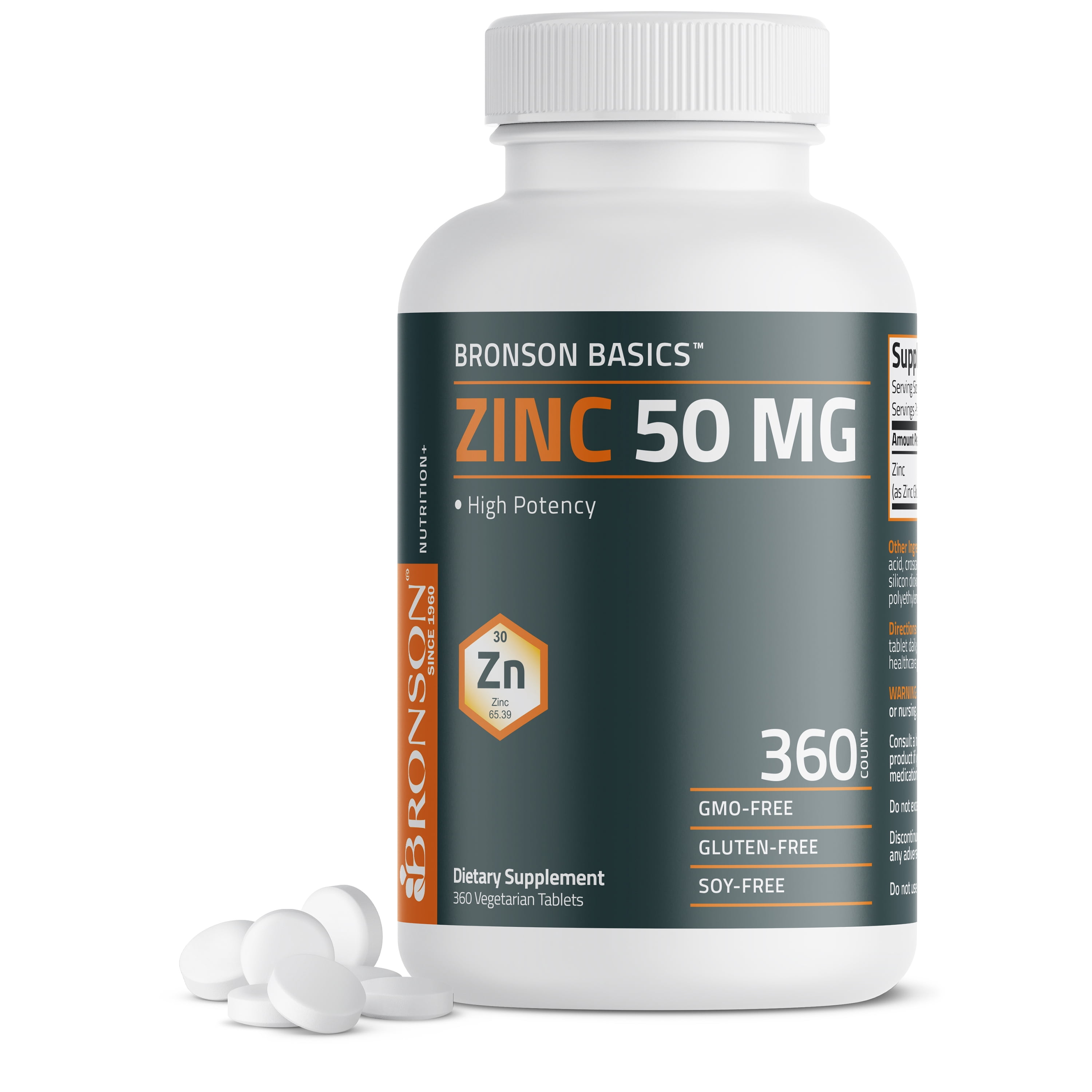 Bronson Zinc 50 MG High Potency Supports Immune, Antioxidant & Skin ...