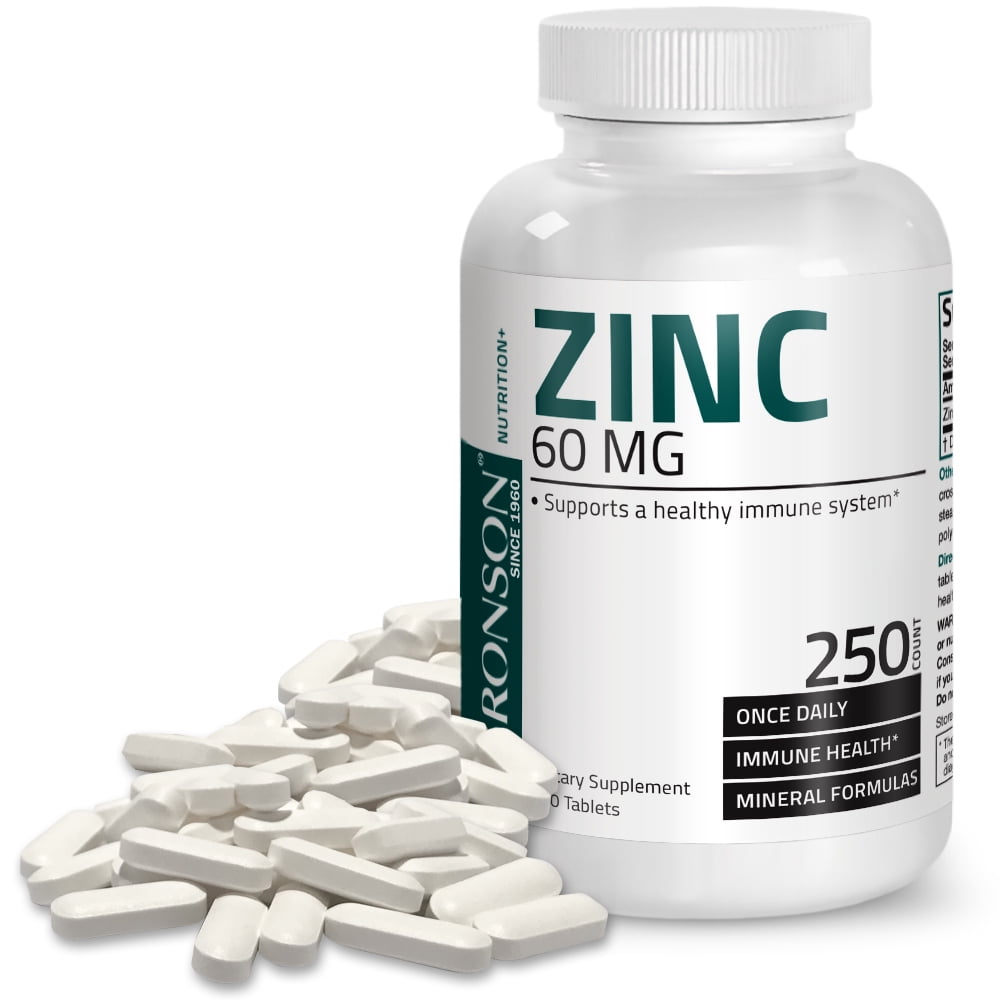 Bronson Zinc 60 mg, 250 Tablets - Walmart.com