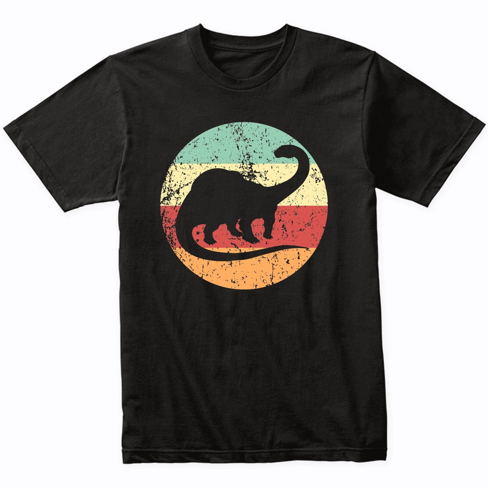 Brontosaurus Apatosaurus Silhouette Retro Dinosaur T-Shirt - Retro ...