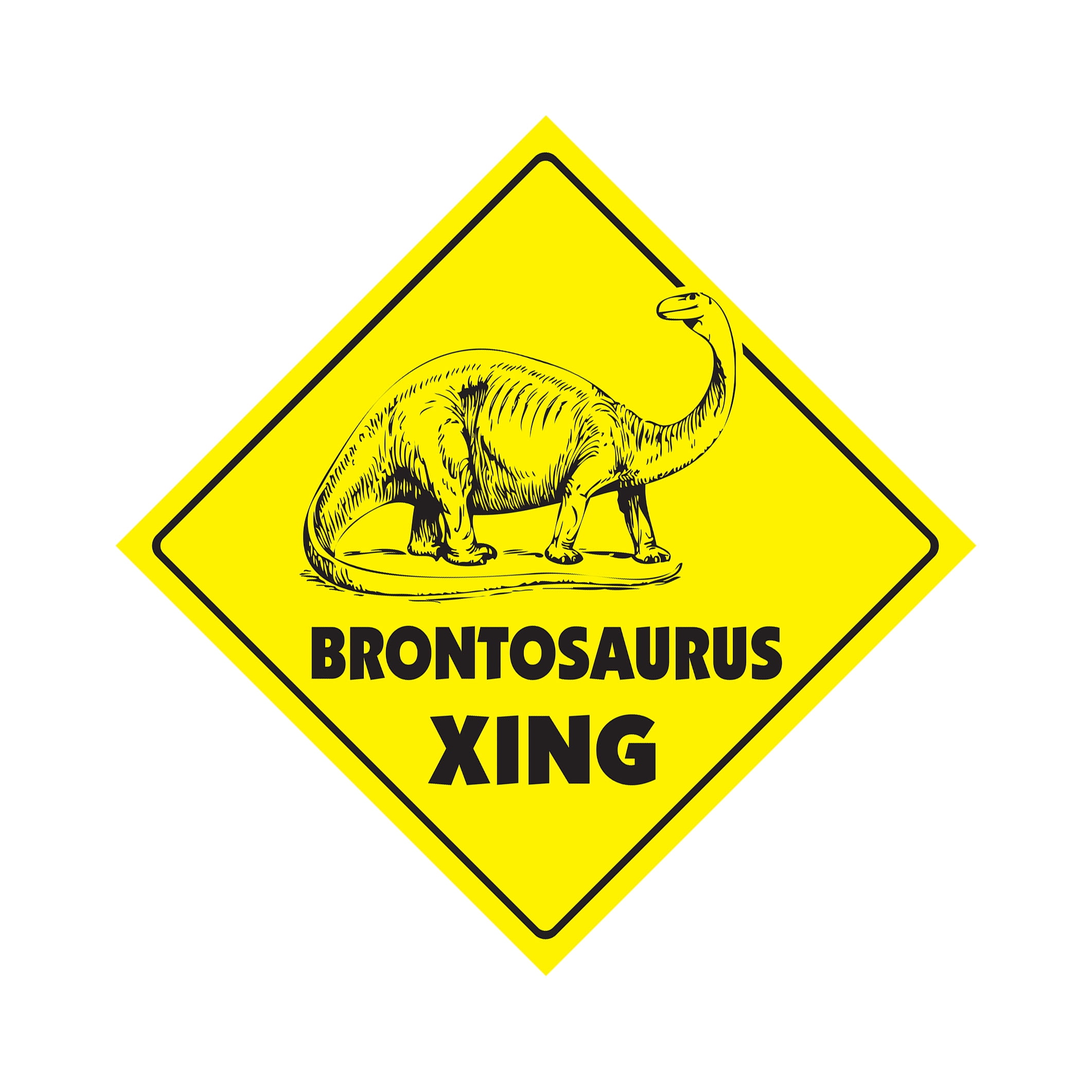 Brontosaurus Crossing Sign Zone Xing | Indoor/Outdoor | 14" Tall ...