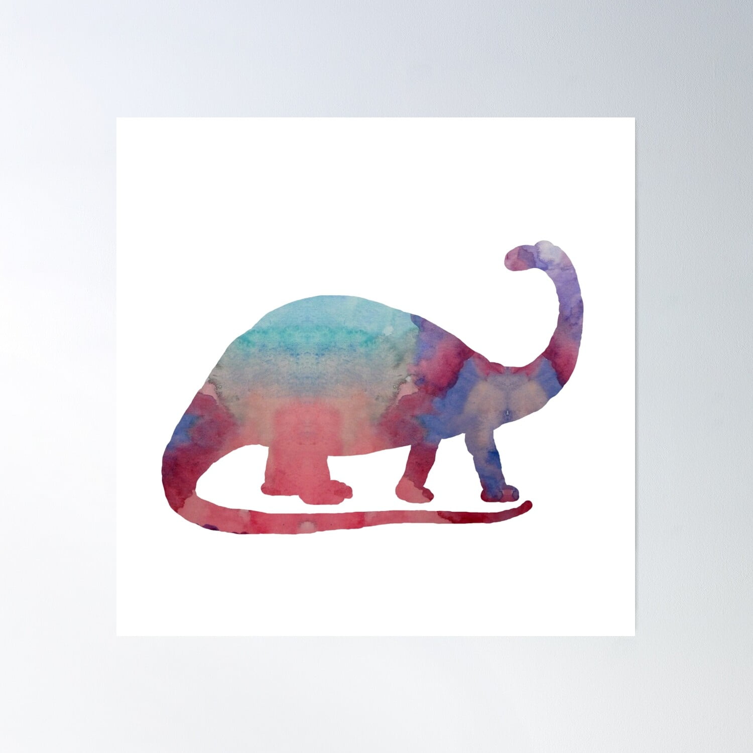 Brontosaurus - Dinosaur Art Poster Wall Art, Modern Wall Decor, 24x24 ...