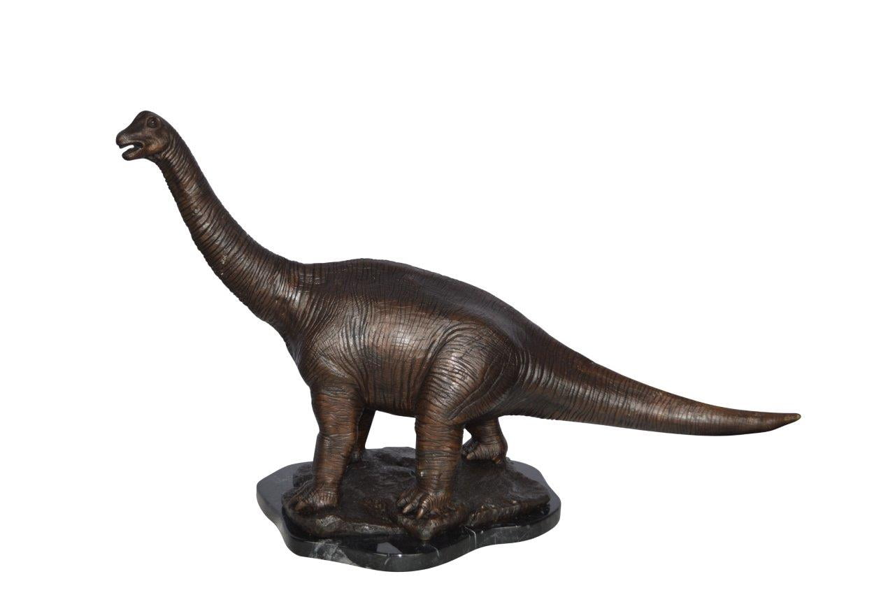Brontosaurus Dinosaur Bronze Statue on Marble base - Size: 26"L x 10"W ...