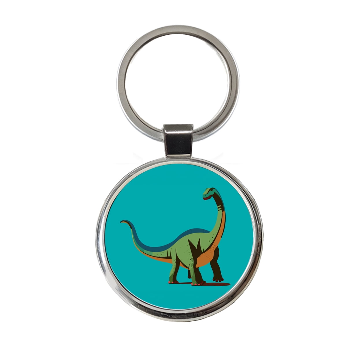 Brontosaurus Dinosaur Metal Round Keychain - Walmart.com